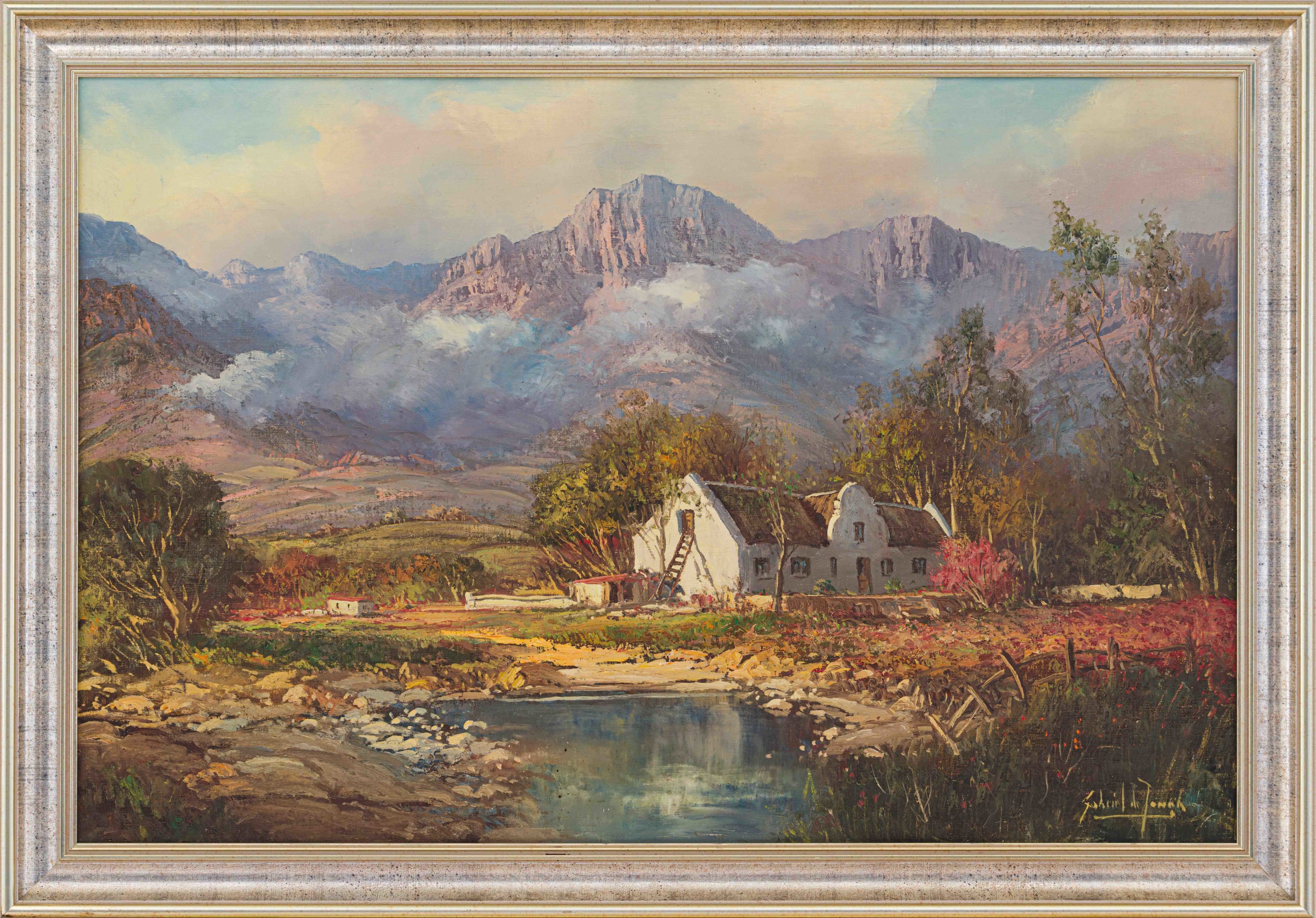 Farmhouse Along The River by Gabriel de Jongh | Strauss & Co