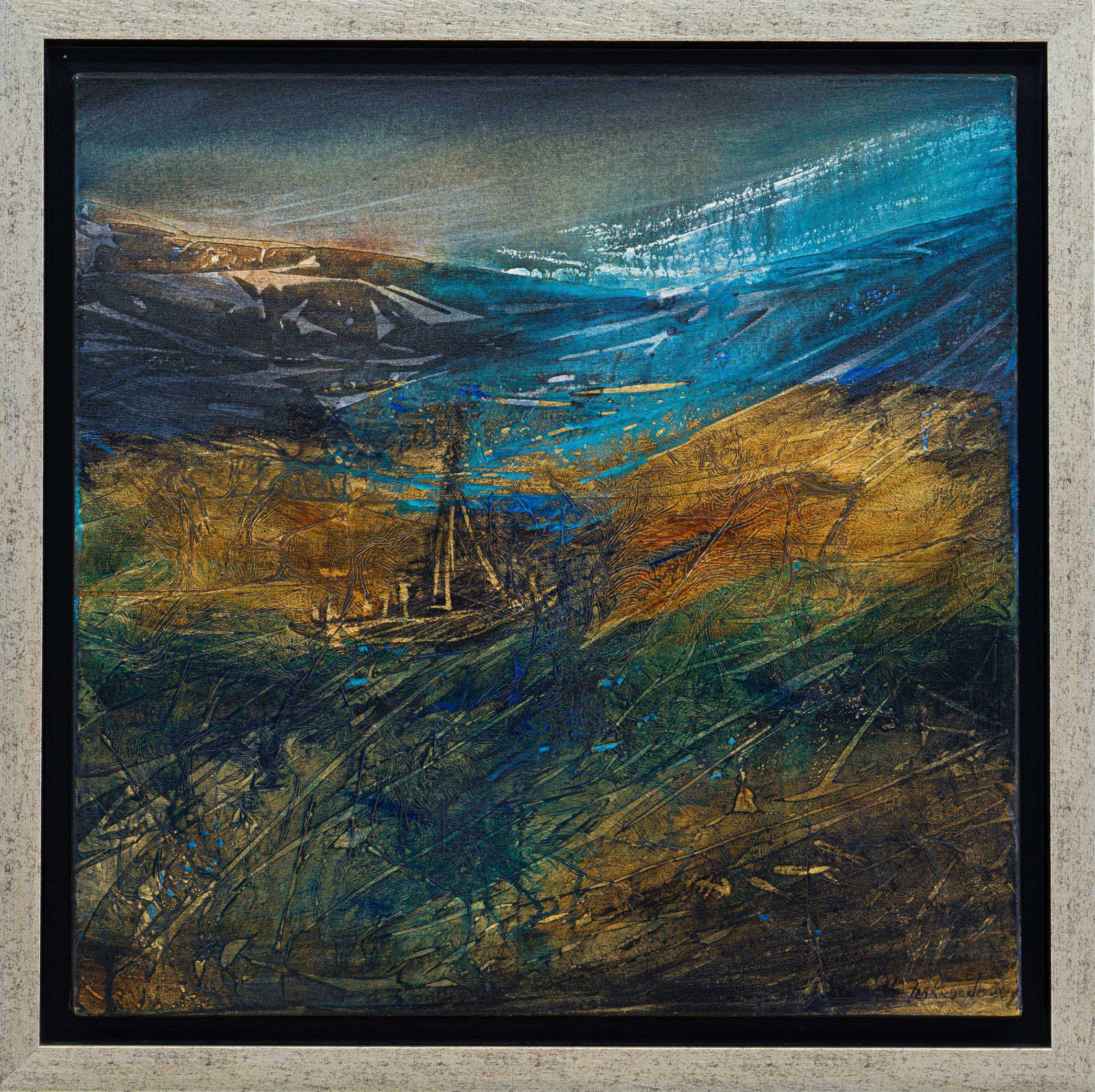 Abstract Landscape in Blue and Gold by Lynette ten Krooden | Strauss & Co