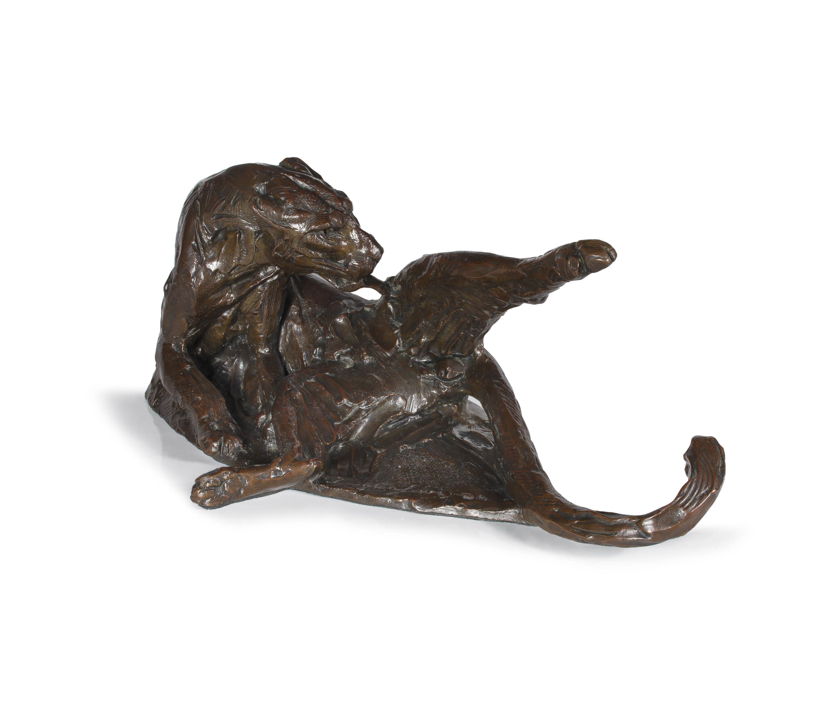 Grooming Leopard Maquette II (S118) by Dylan Lewis | Strauss & Co