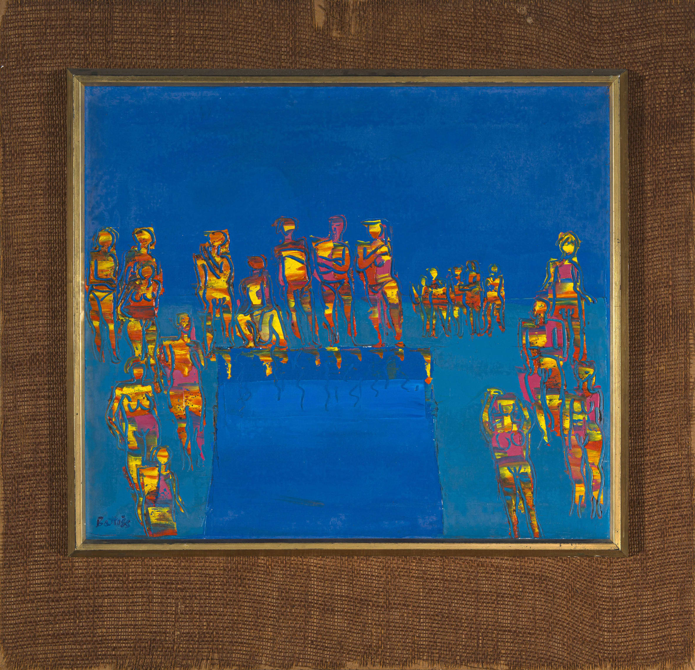 Figures Around a Swimming Pool by Walter Battiss | Strauss & Co