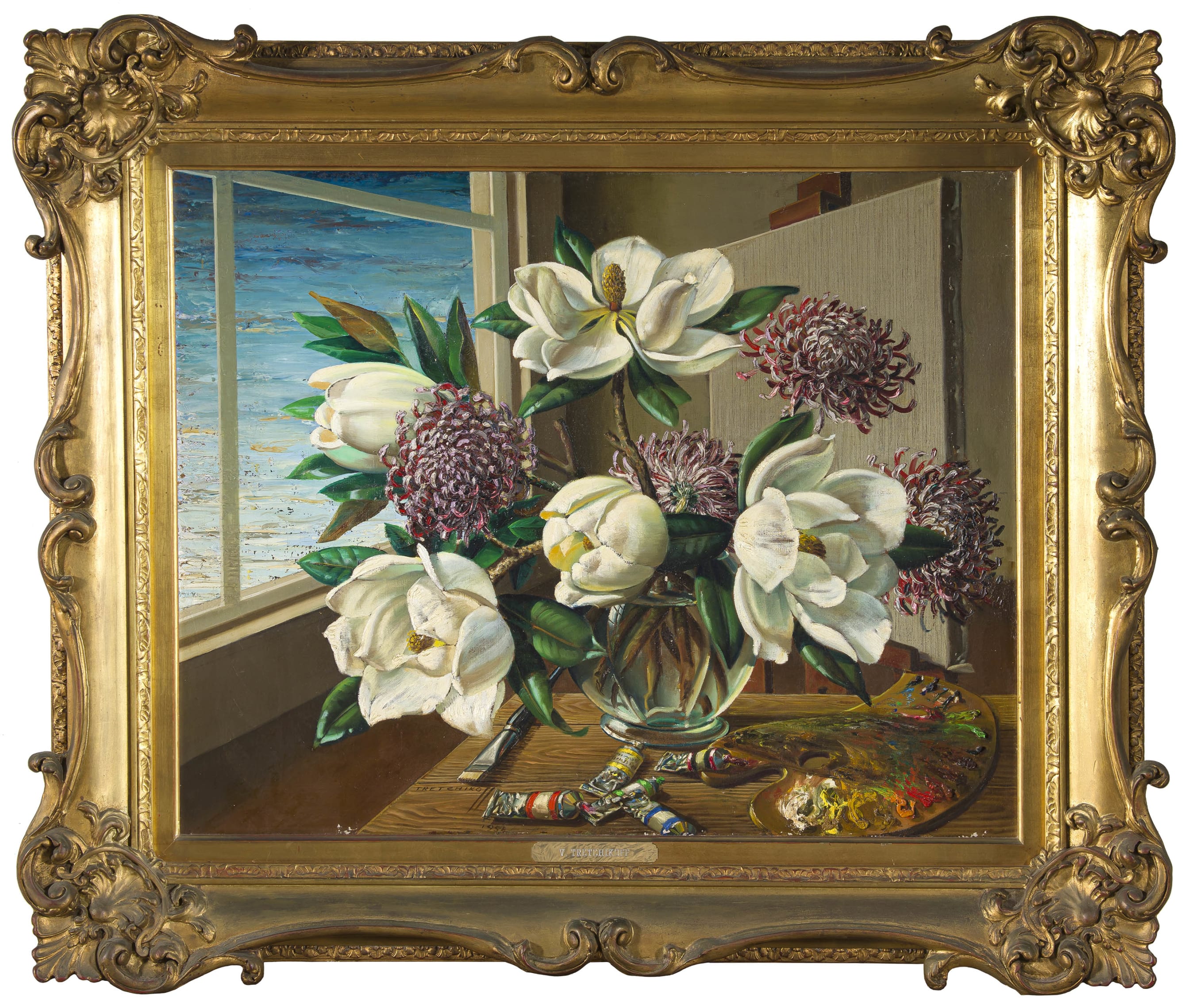 Still Life with Magnolias in a Vase by Vladimir Tretchikoff | Strauss & Co