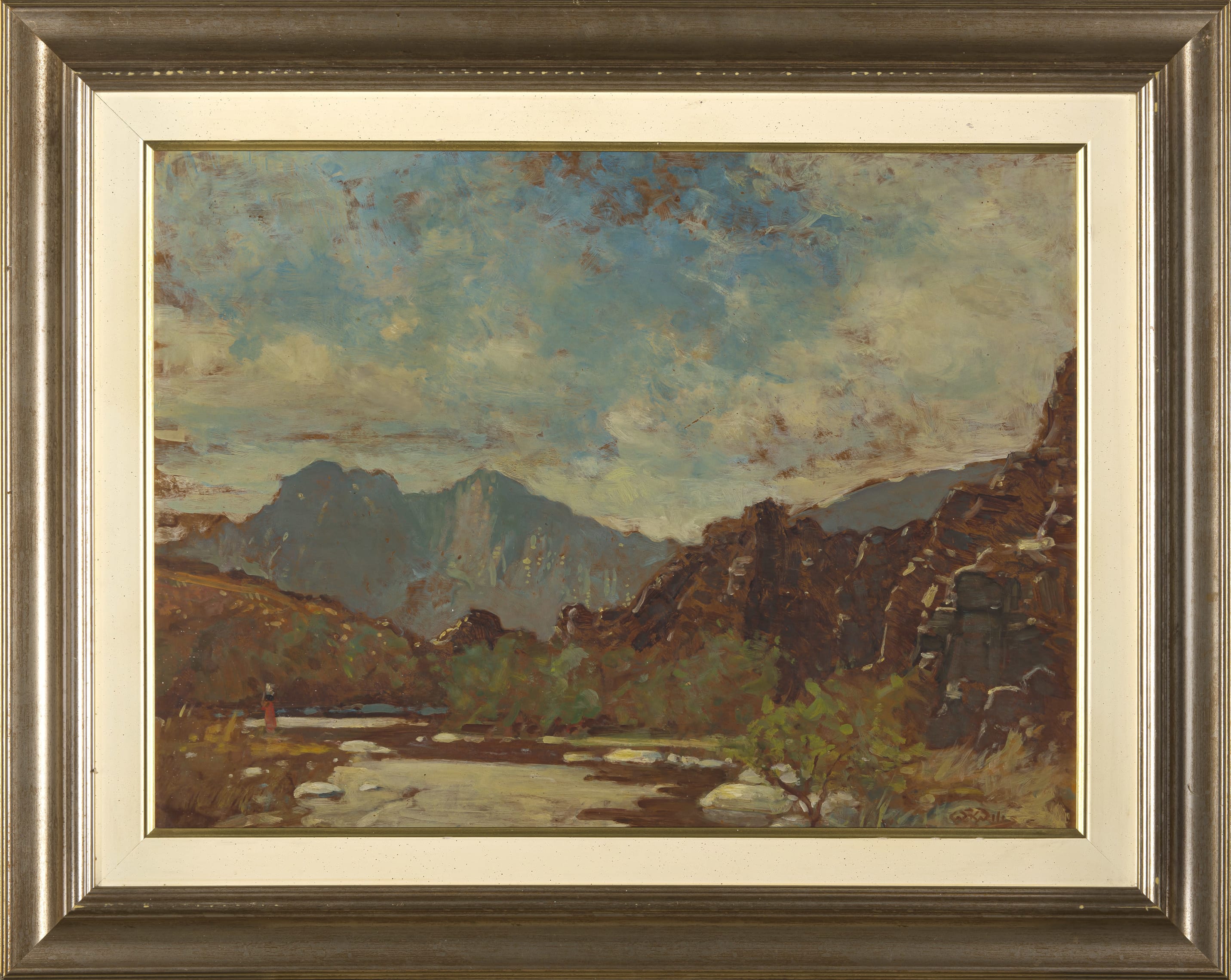 Landscape with Figure at a River by Walter Gilbert Wiles | Strauss & Co