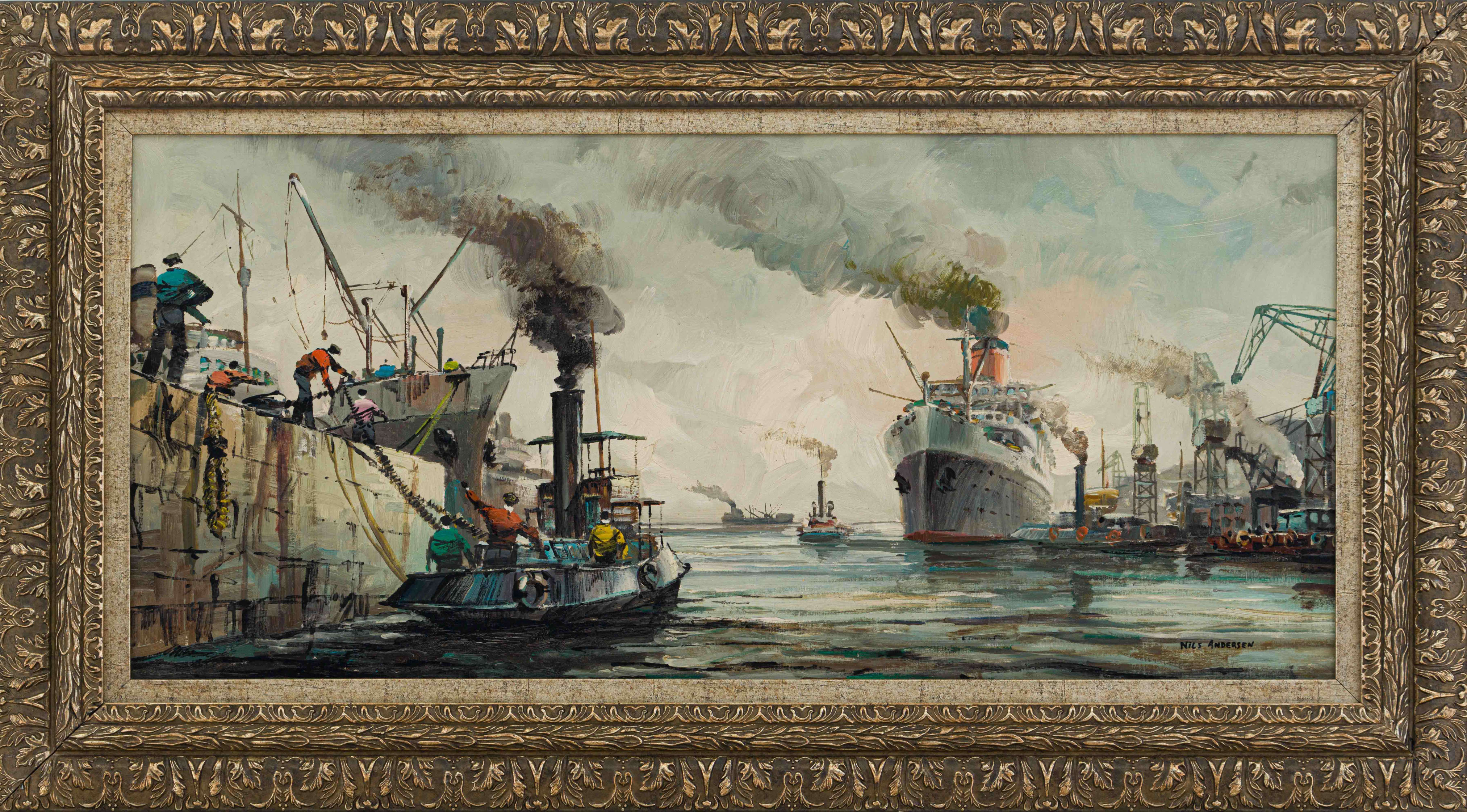 Harbour Scene by Nils Andersen | Strauss & Co
