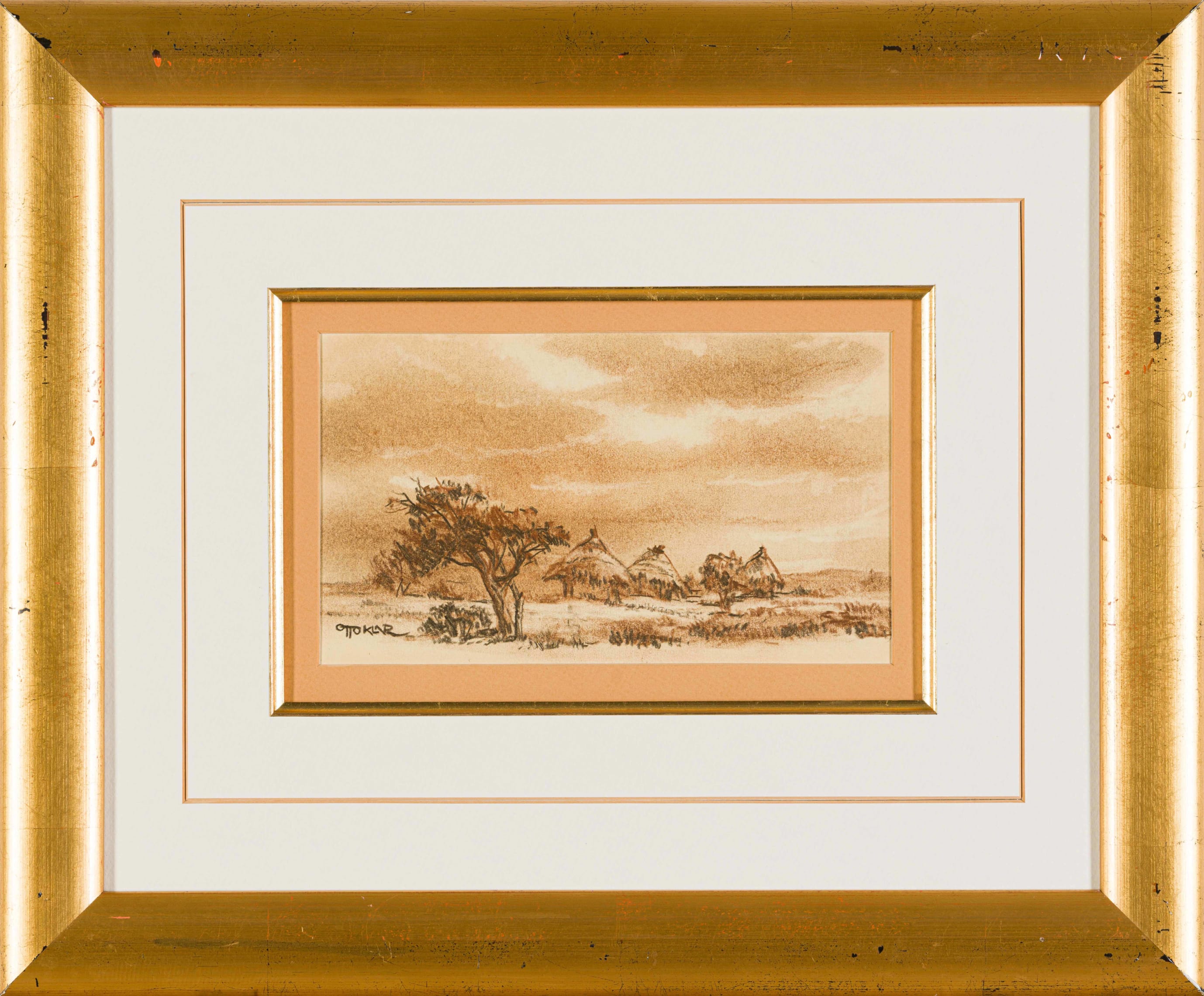 Huts in a Landscape by Otto Klar | Strauss & Co