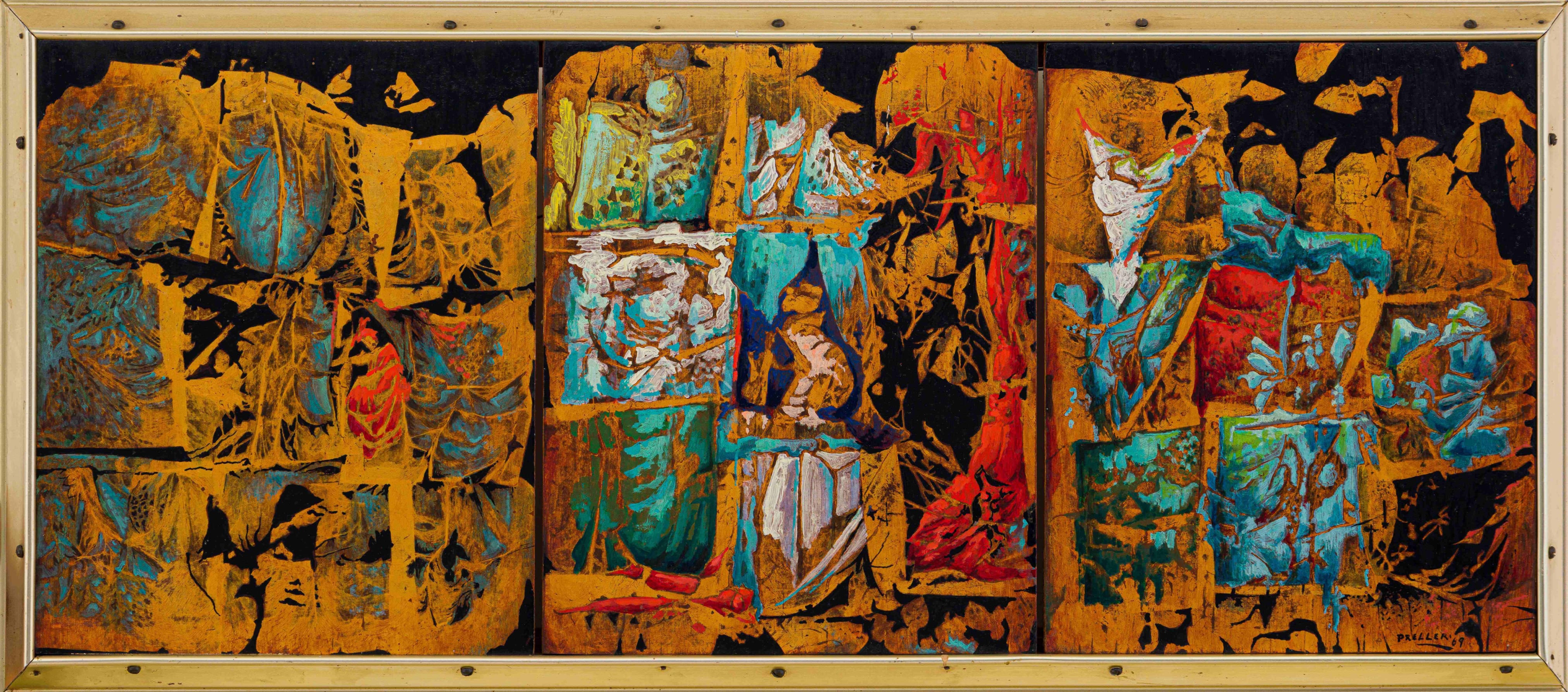 Abstract Composition, triptych by Alexis Preller | Strauss & Co