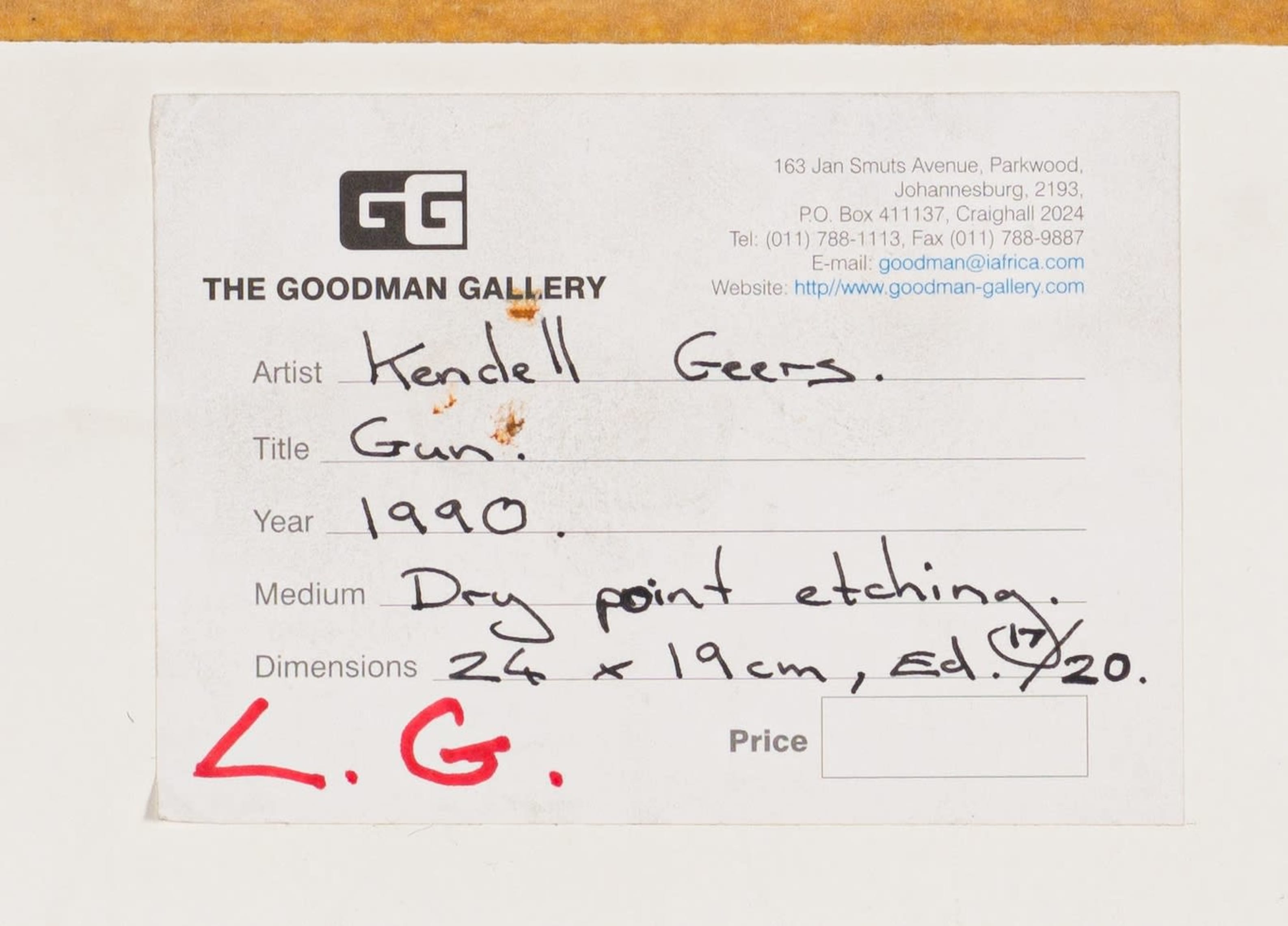 Gun by Kendell Geers | Strauss & Co