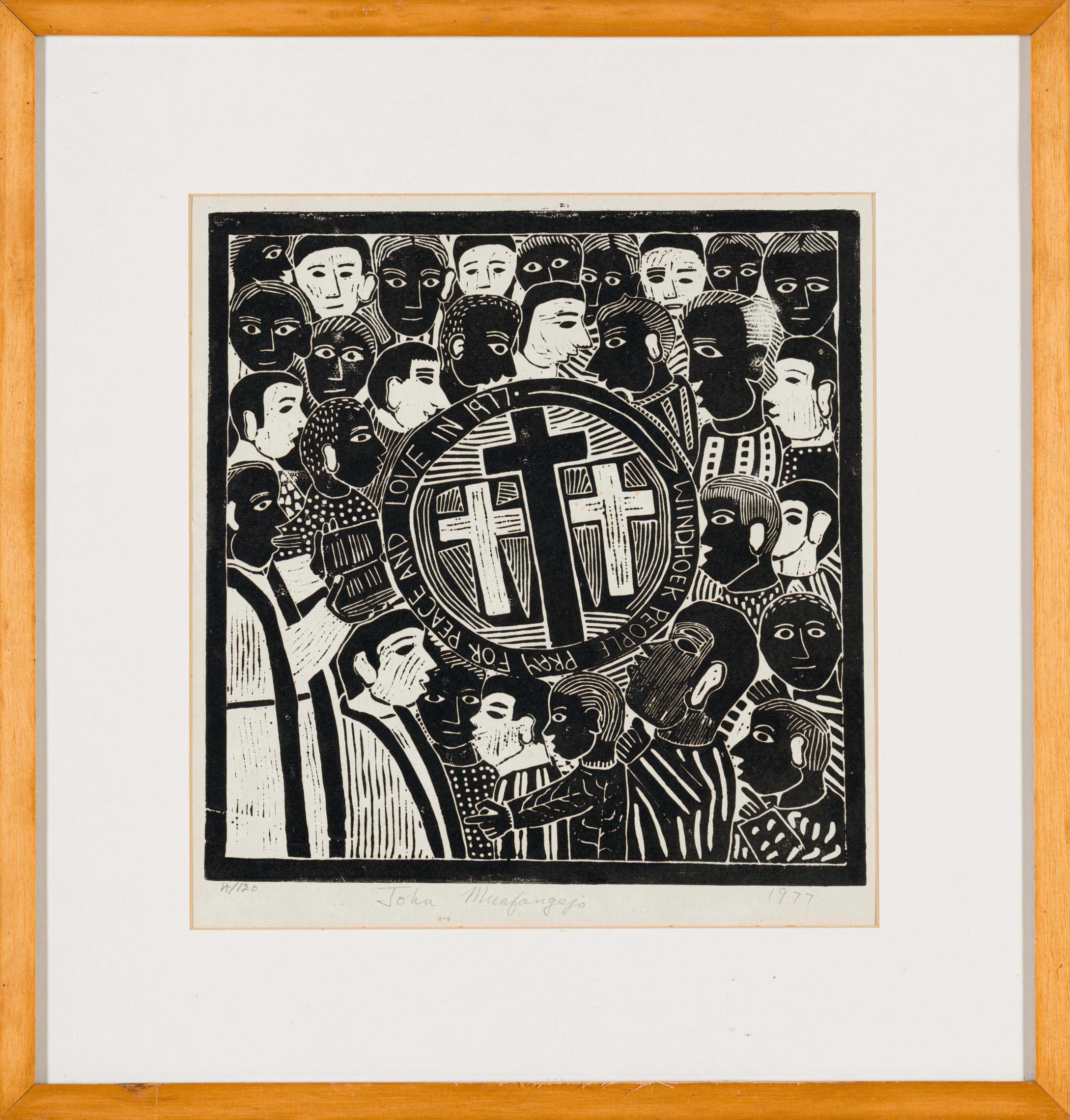 Windhoek People Pray for Peace and Love in 1977 by John Muafangejo ...