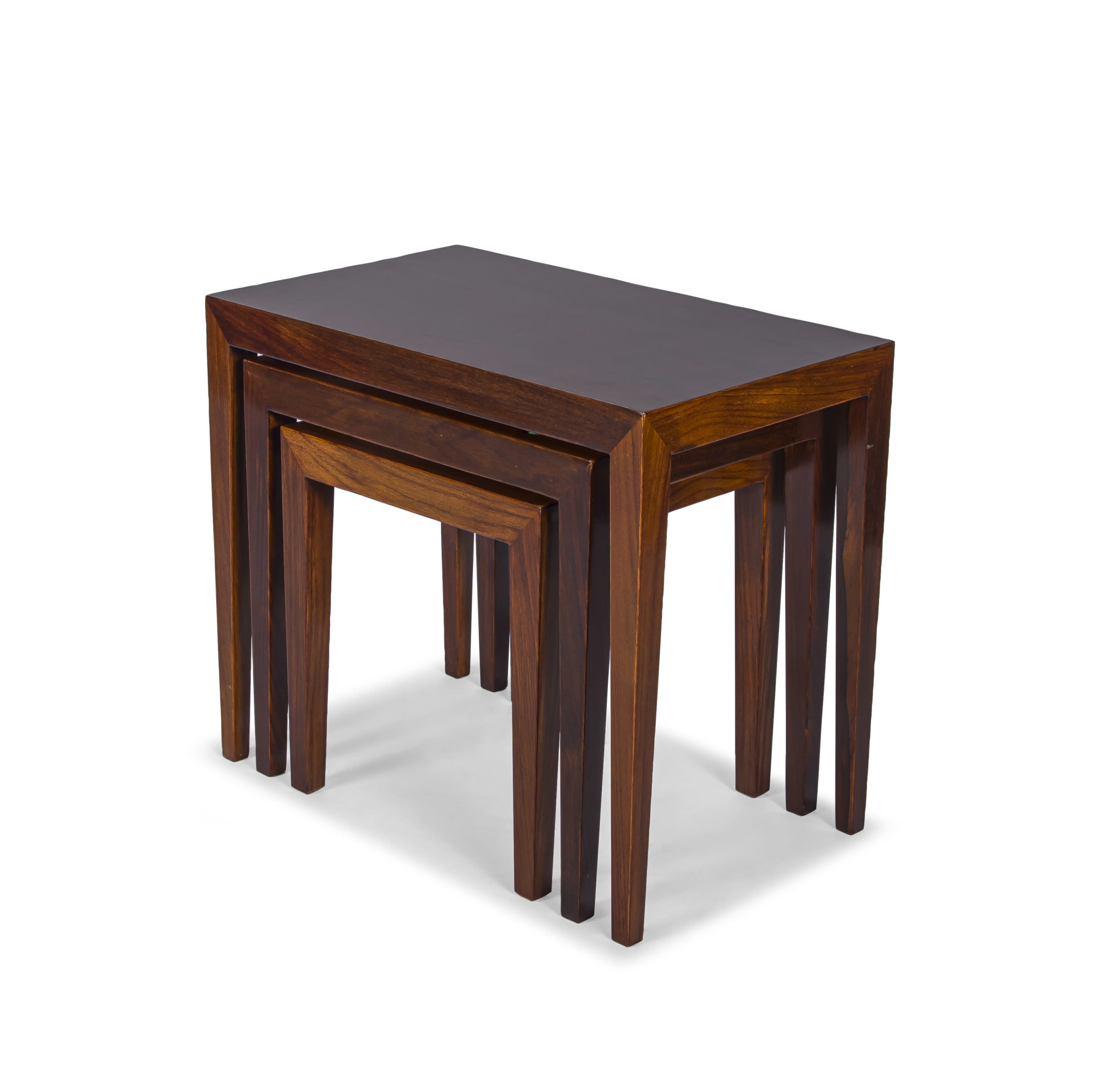 A nest of three rosewood Severin Hansen 'Model 163' tables for Haslev ...