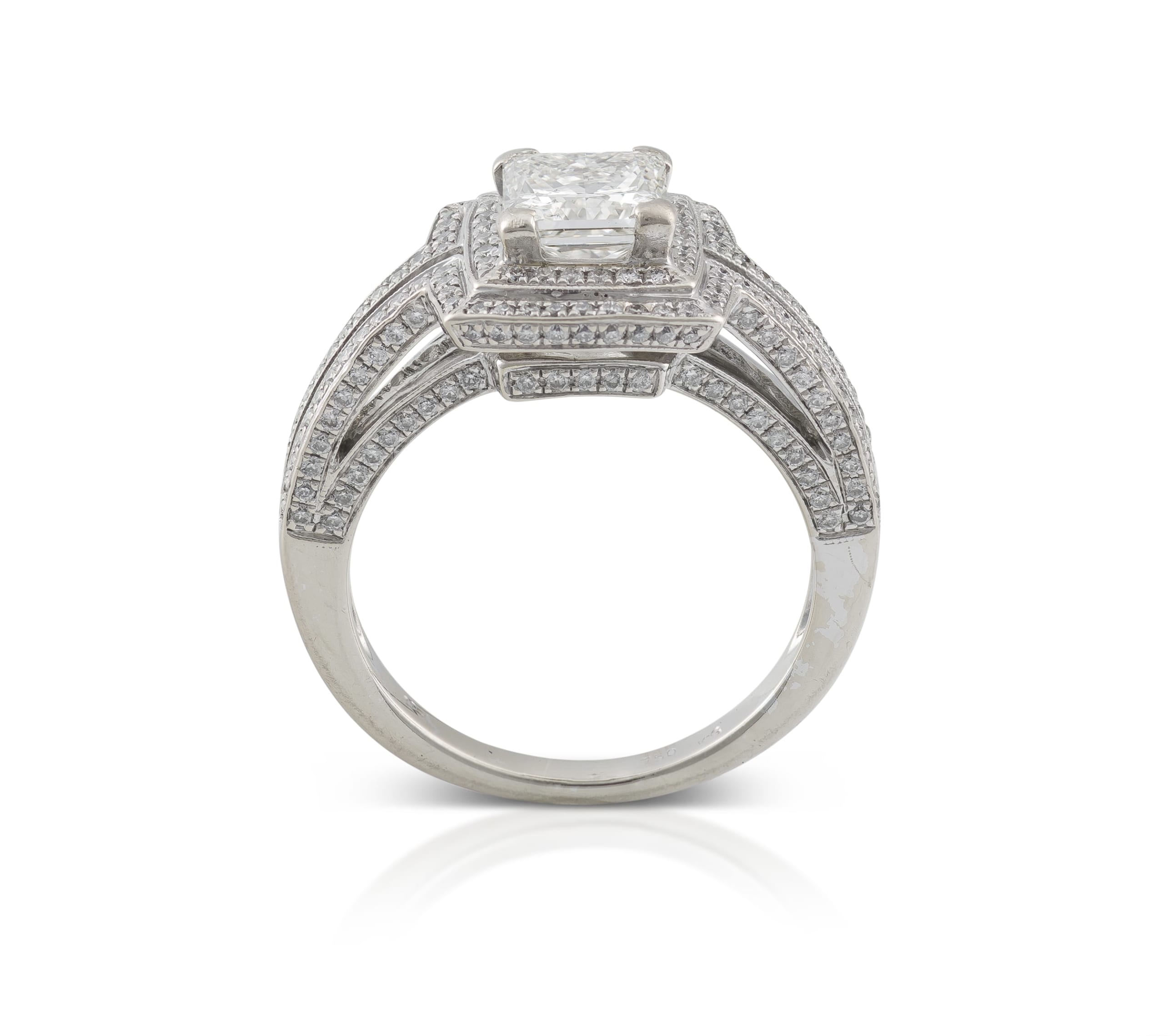 18k white gold princess-cut diamond ring, Deonne Le Roux | Strauss & Co