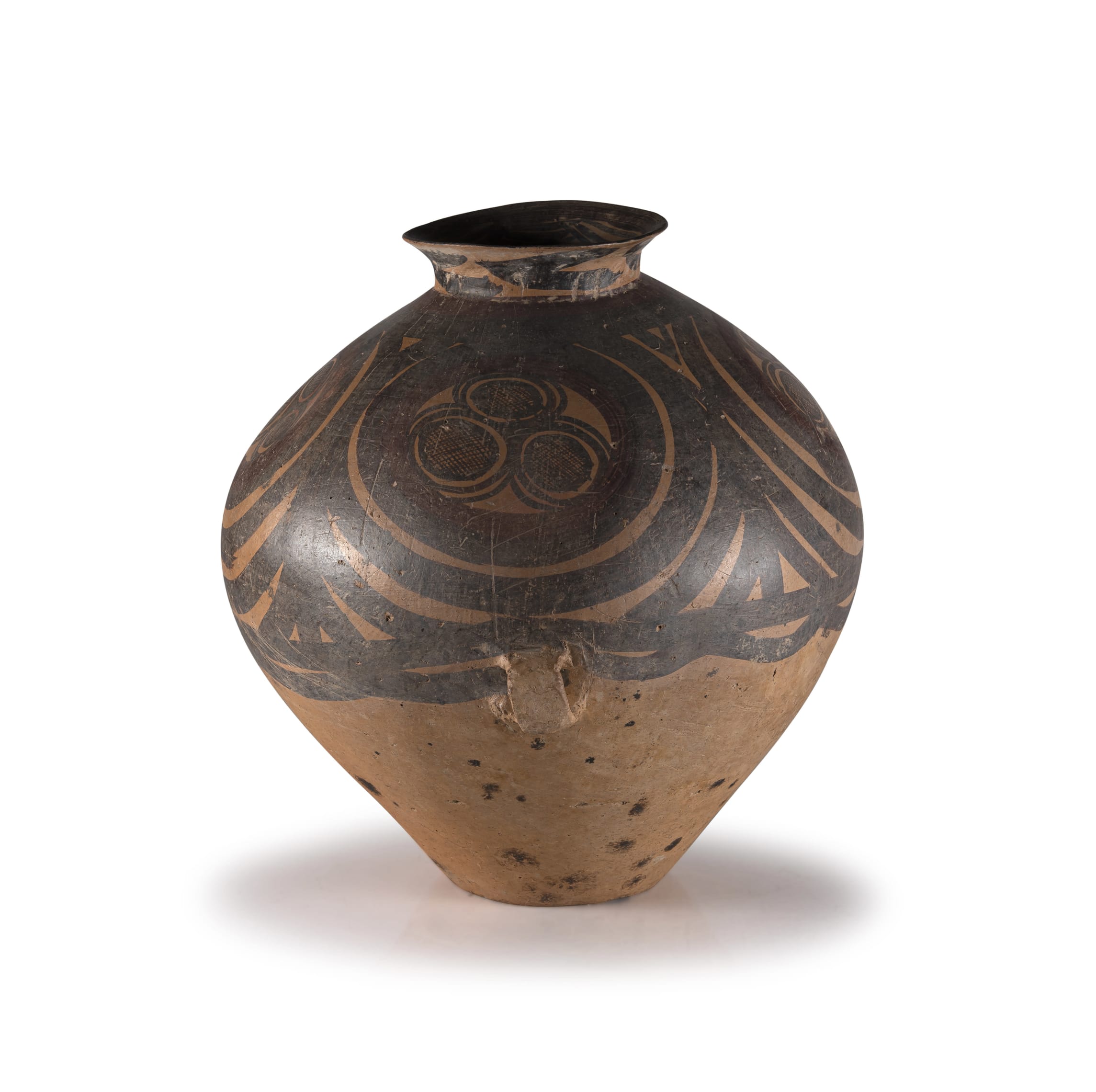 A Chinese painted pottery jar, Neolithic period, Majiayao culture ...