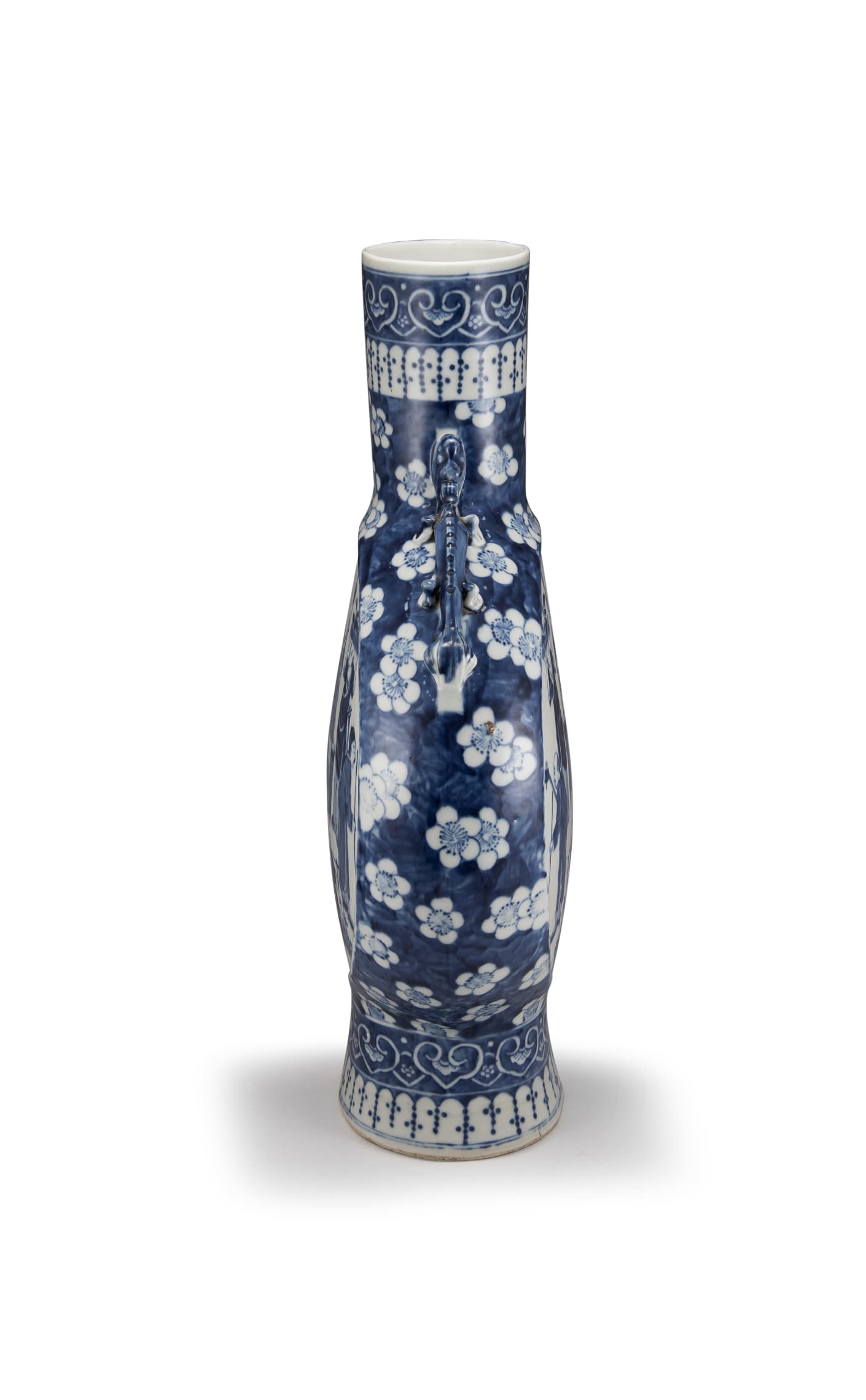 A Chinese blue and white moon flask, Qing Dynasty, 19th century the ...