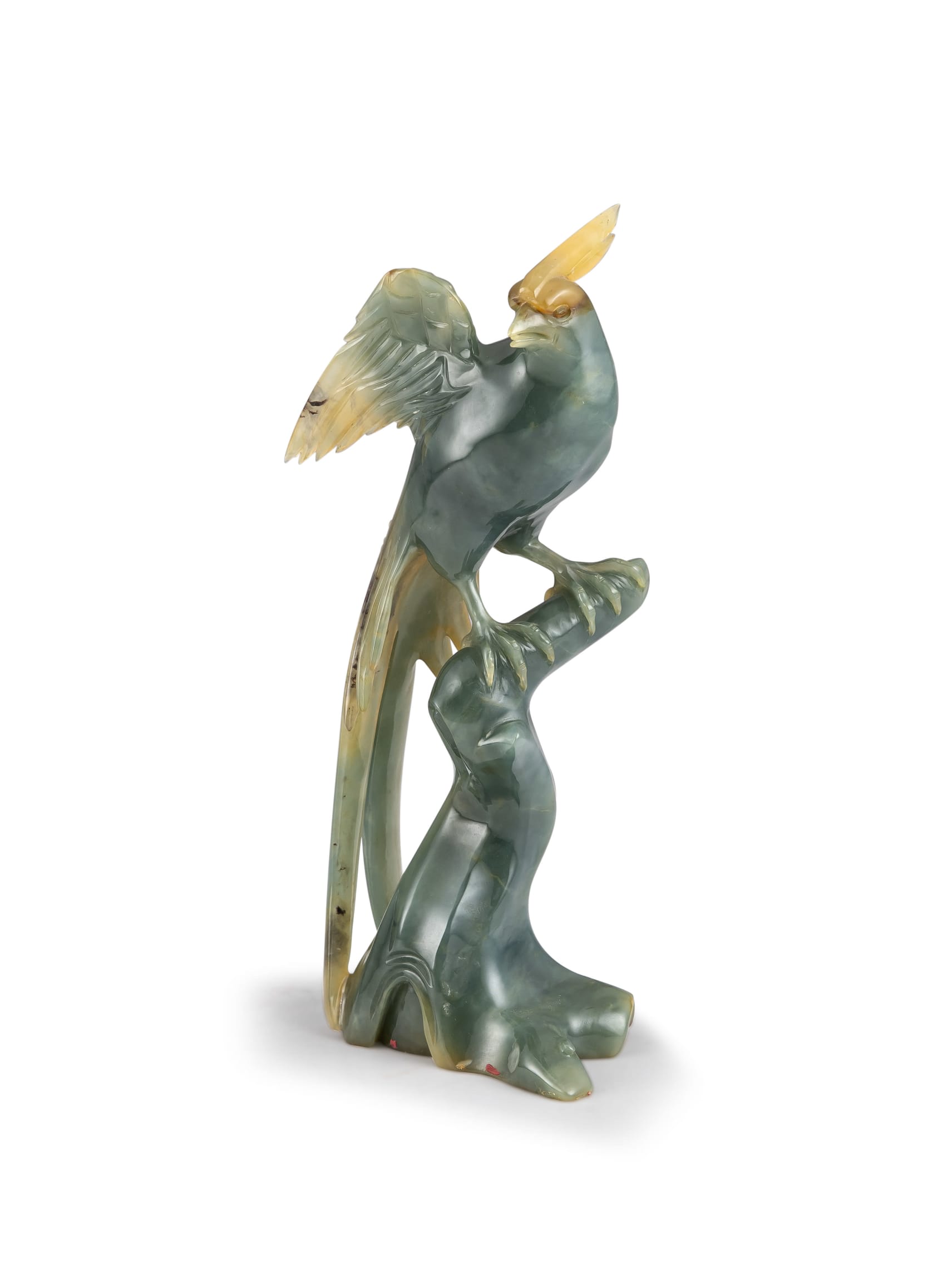 A pair of Chinese carved jade birds, 20th century | Strauss & Co