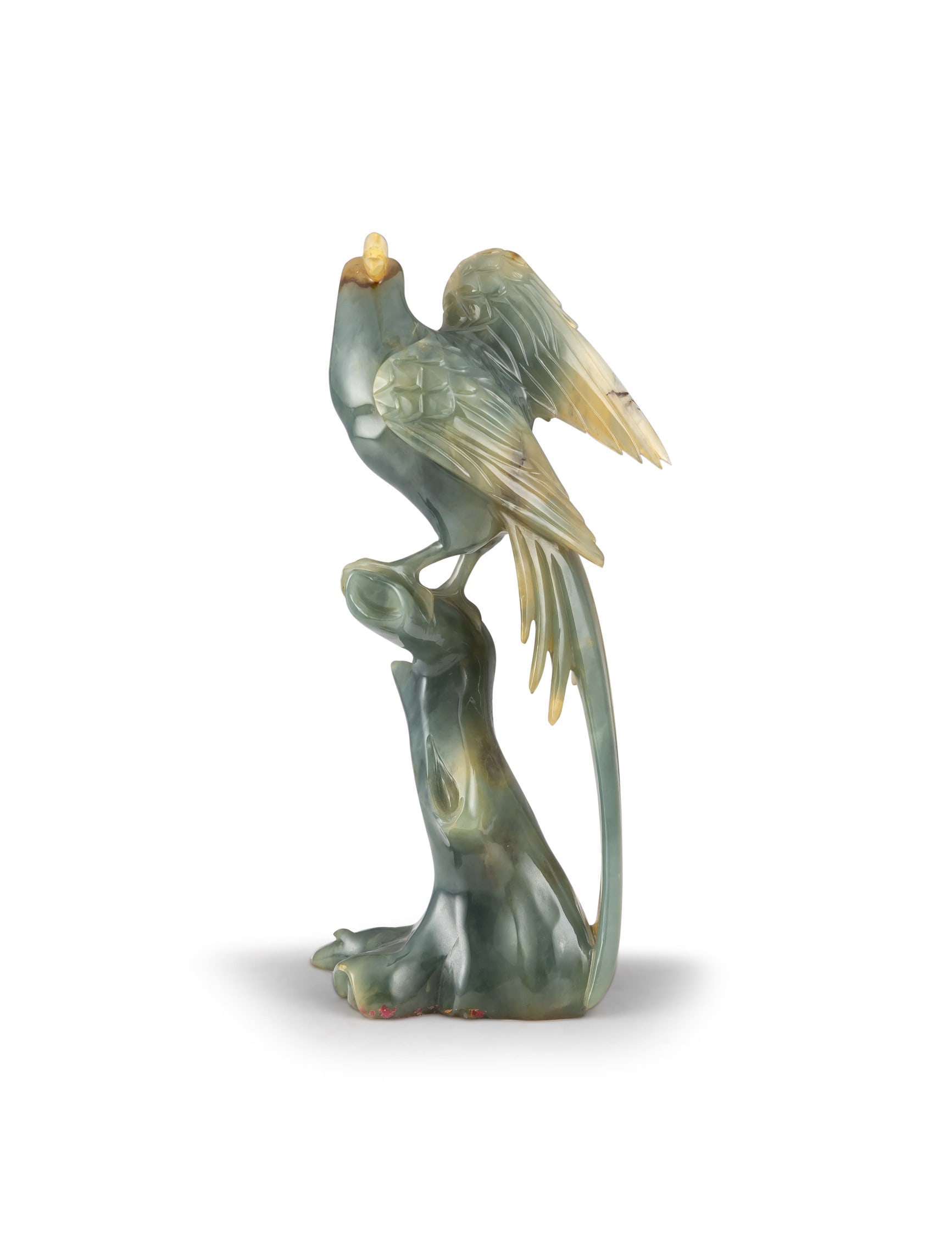 A pair of Chinese carved jade birds, 20th century | Strauss & Co