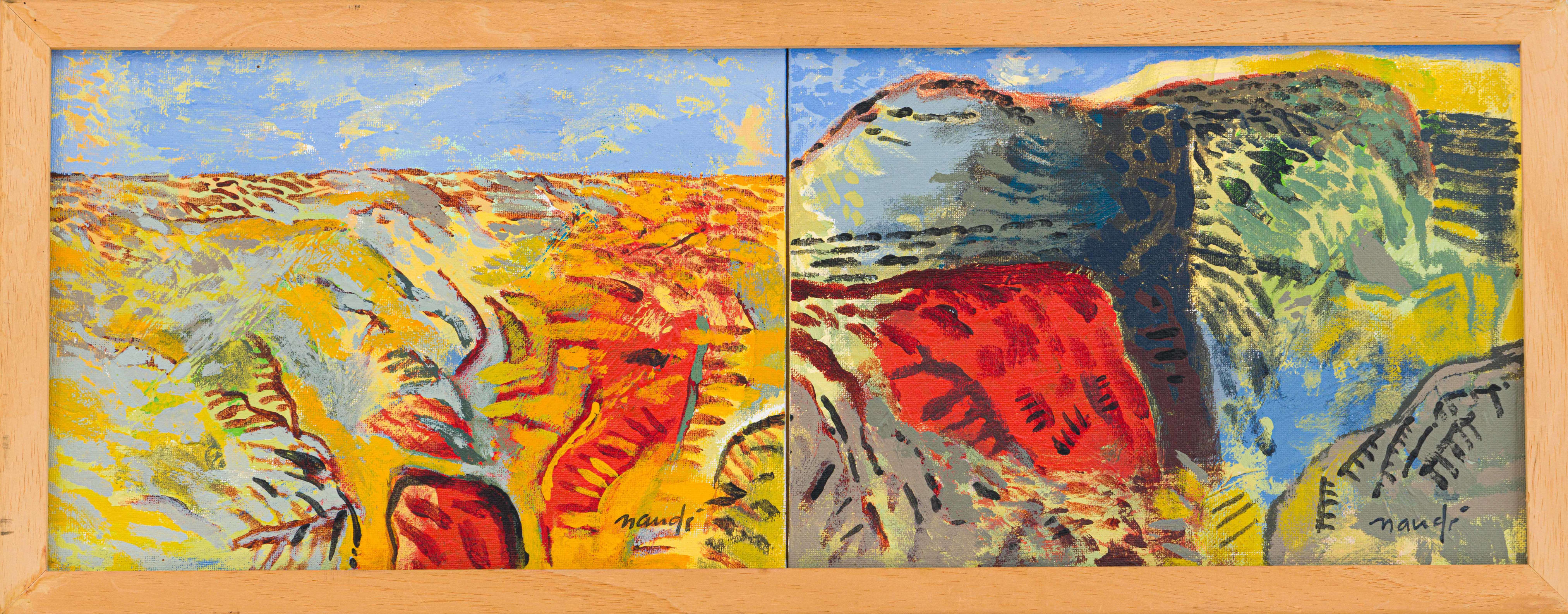 Abstract Landscape, diptych by André Naudé | Strauss & Co