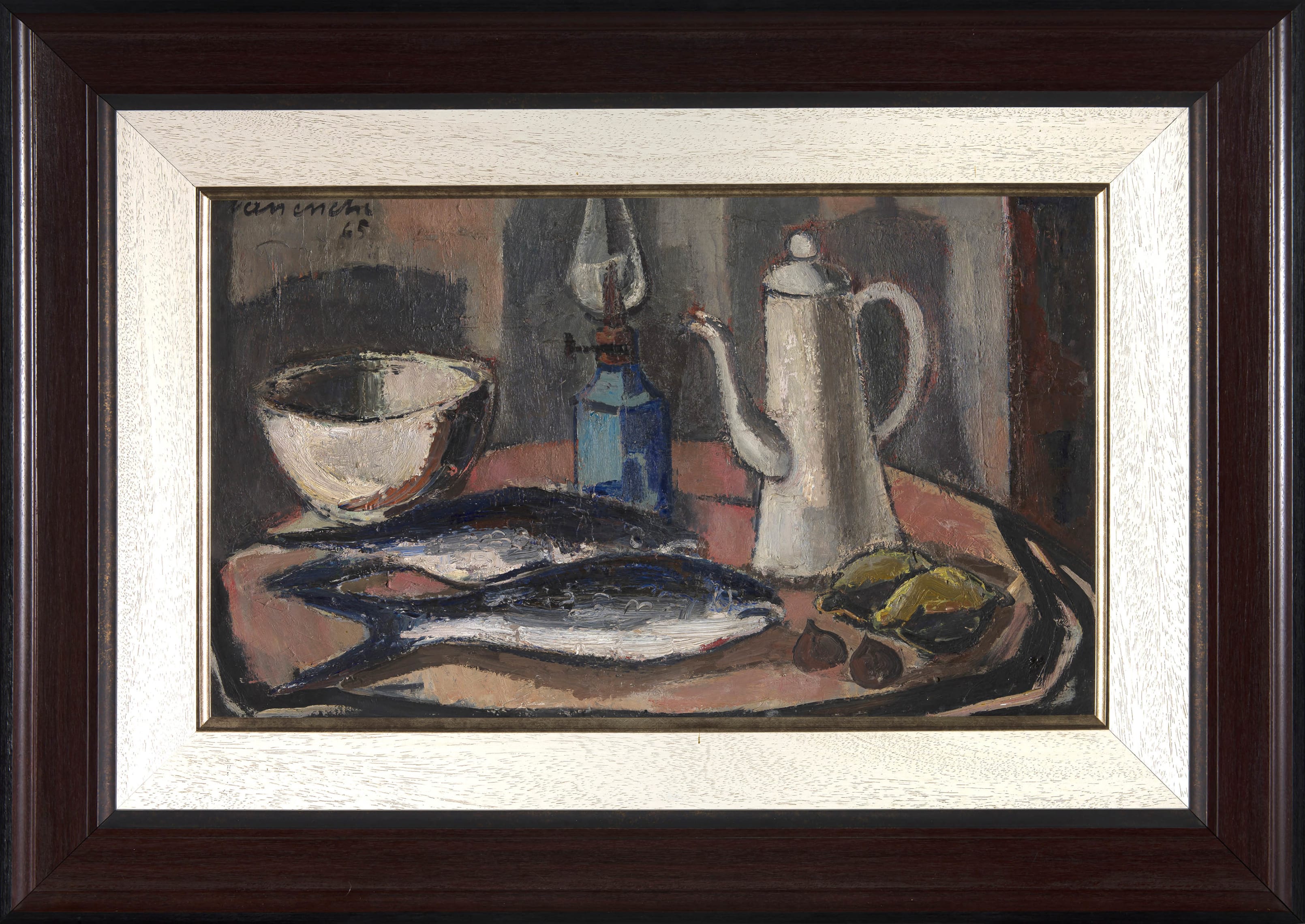 Still Life with Coffee Pot, Fish and Bowl by Maurice van Essche ...