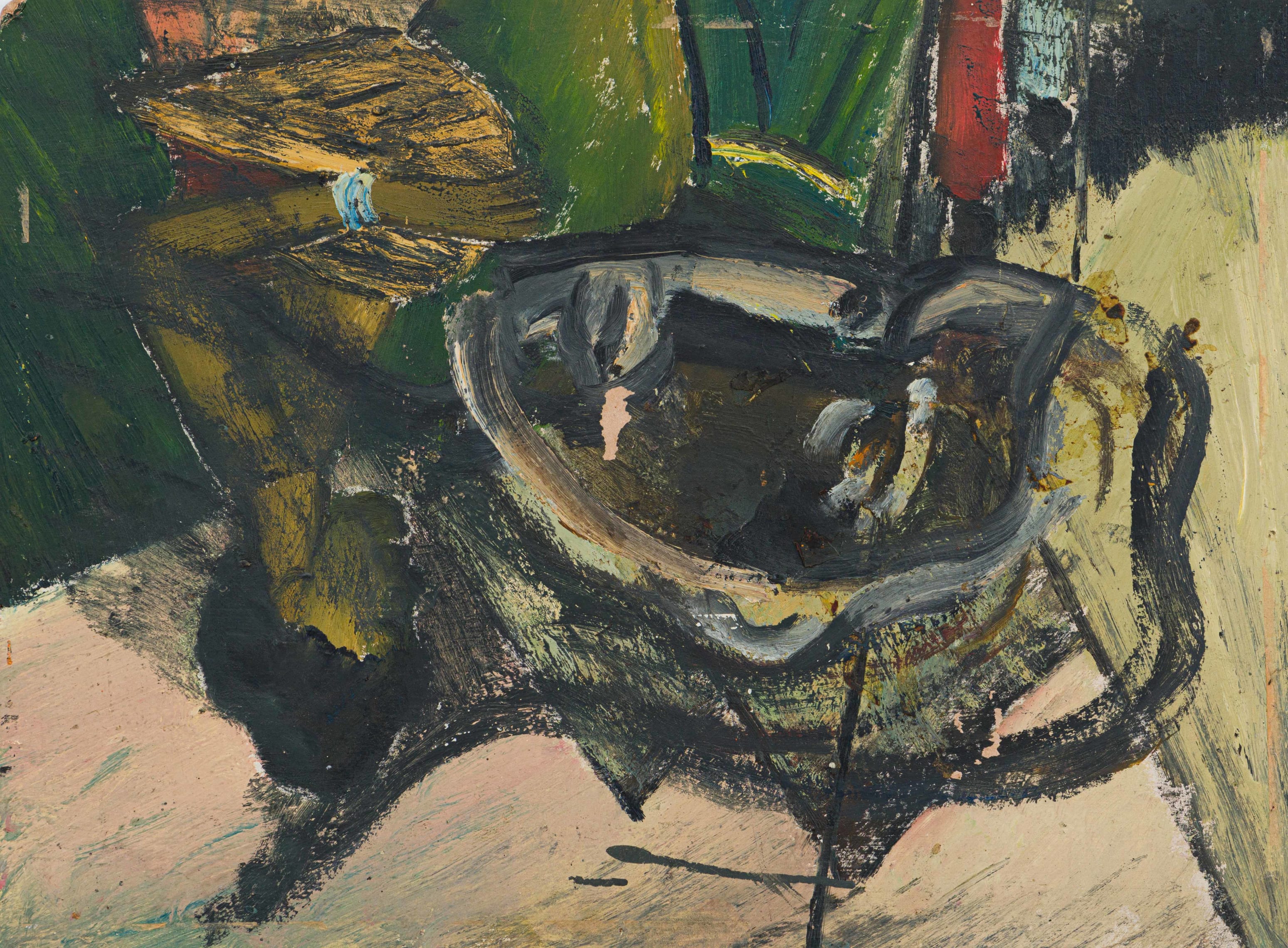 Huts in Landscape, recto-verso by Pranas Domsaitis | Strauss & Co