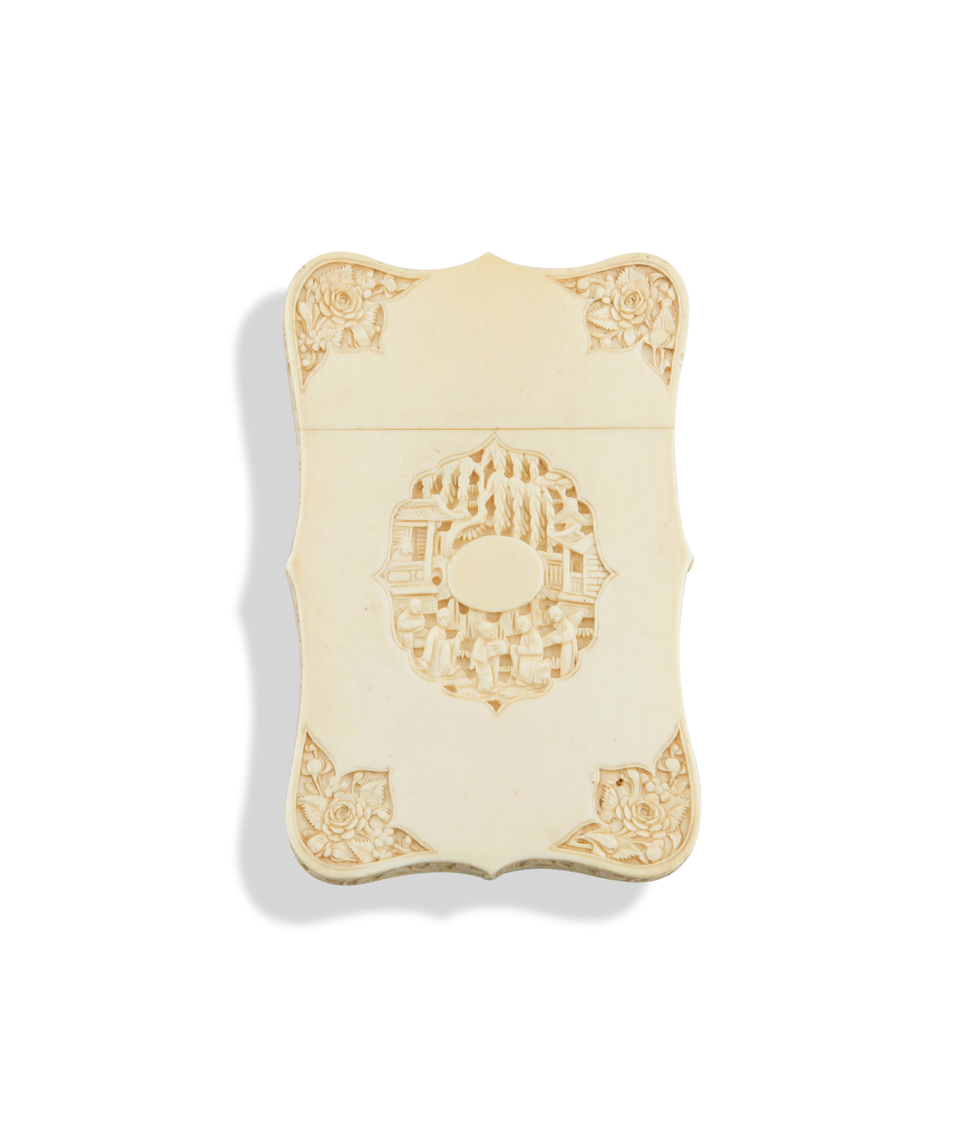 A Chinese carved ivory card case, circa 1830 | Strauss & Co