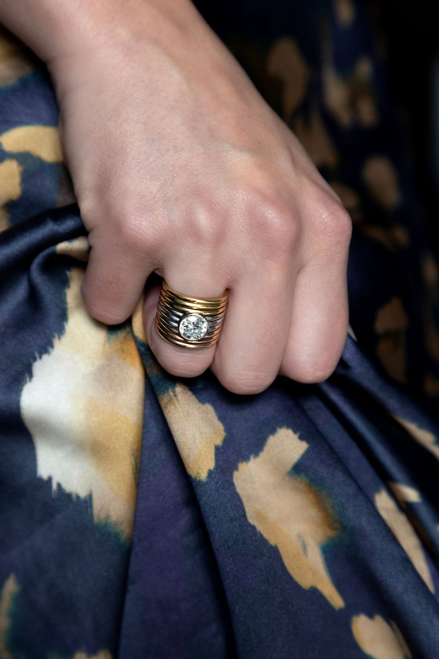 17k tri-tone gold diamond ring | Strauss & Co