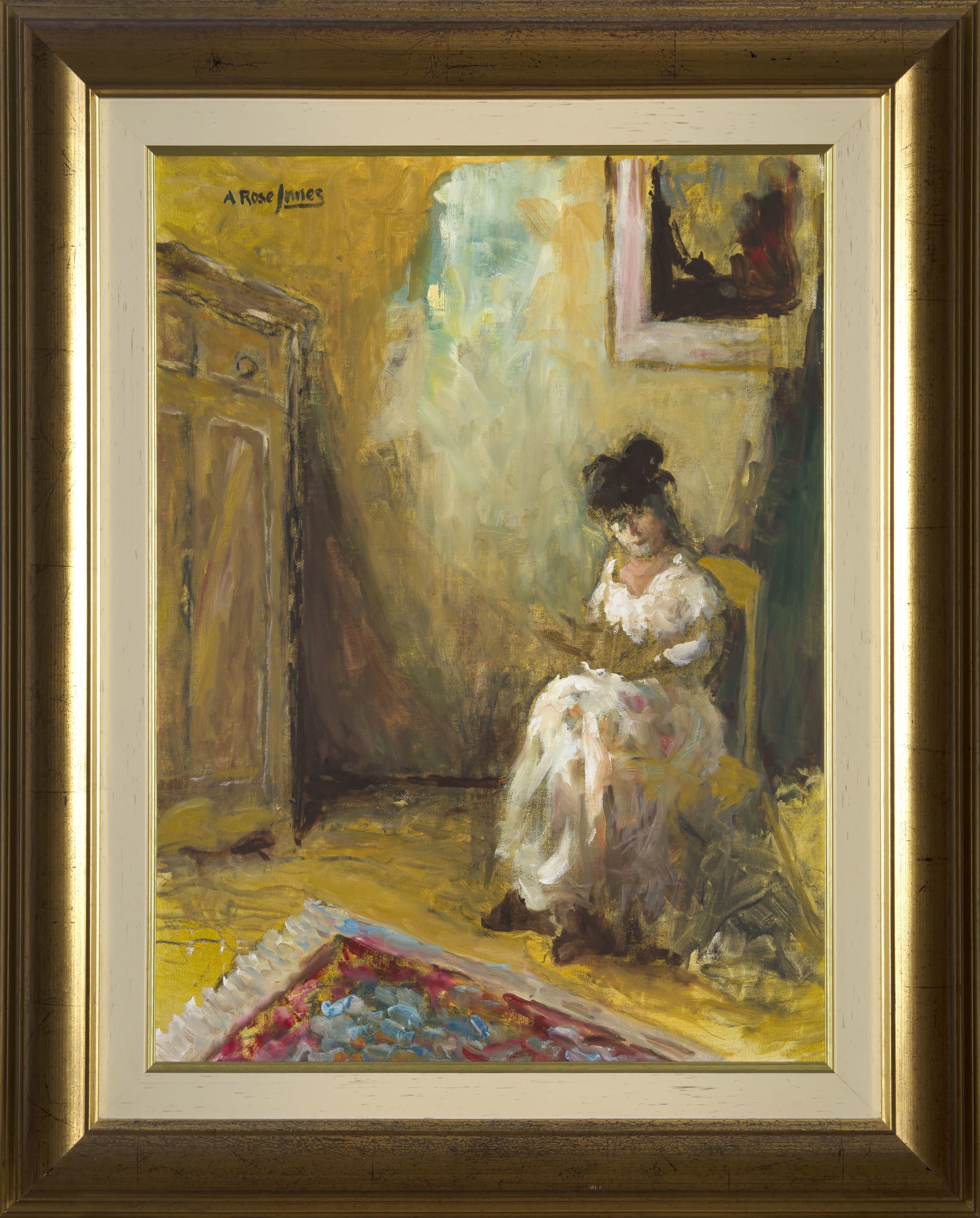 Woman Sitting in a Chair Reading by Alexander Rose-Innes | Strauss & Co