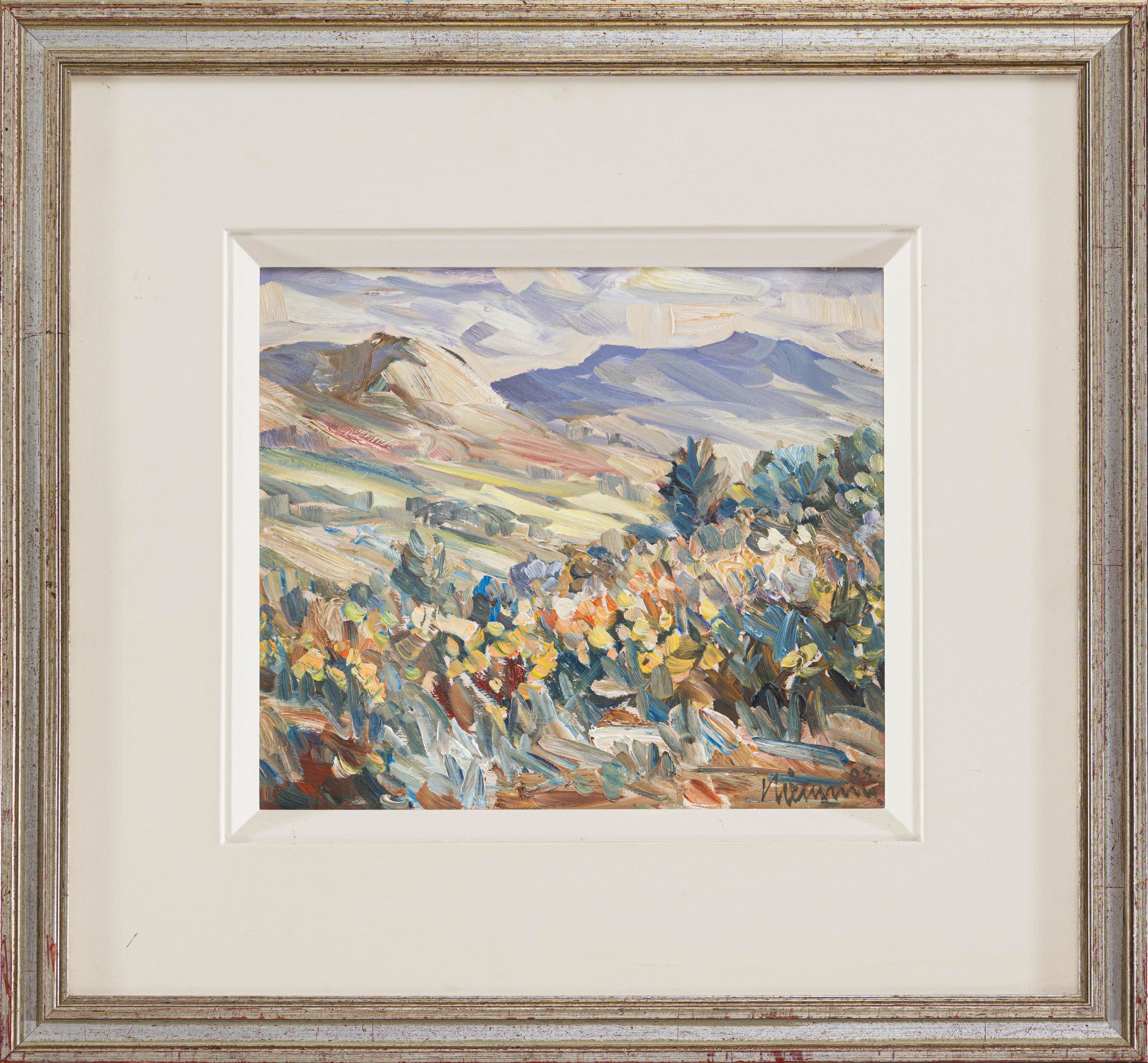 Landscape with Flowers and Mountains in the Distance by Hennie Niemann ...