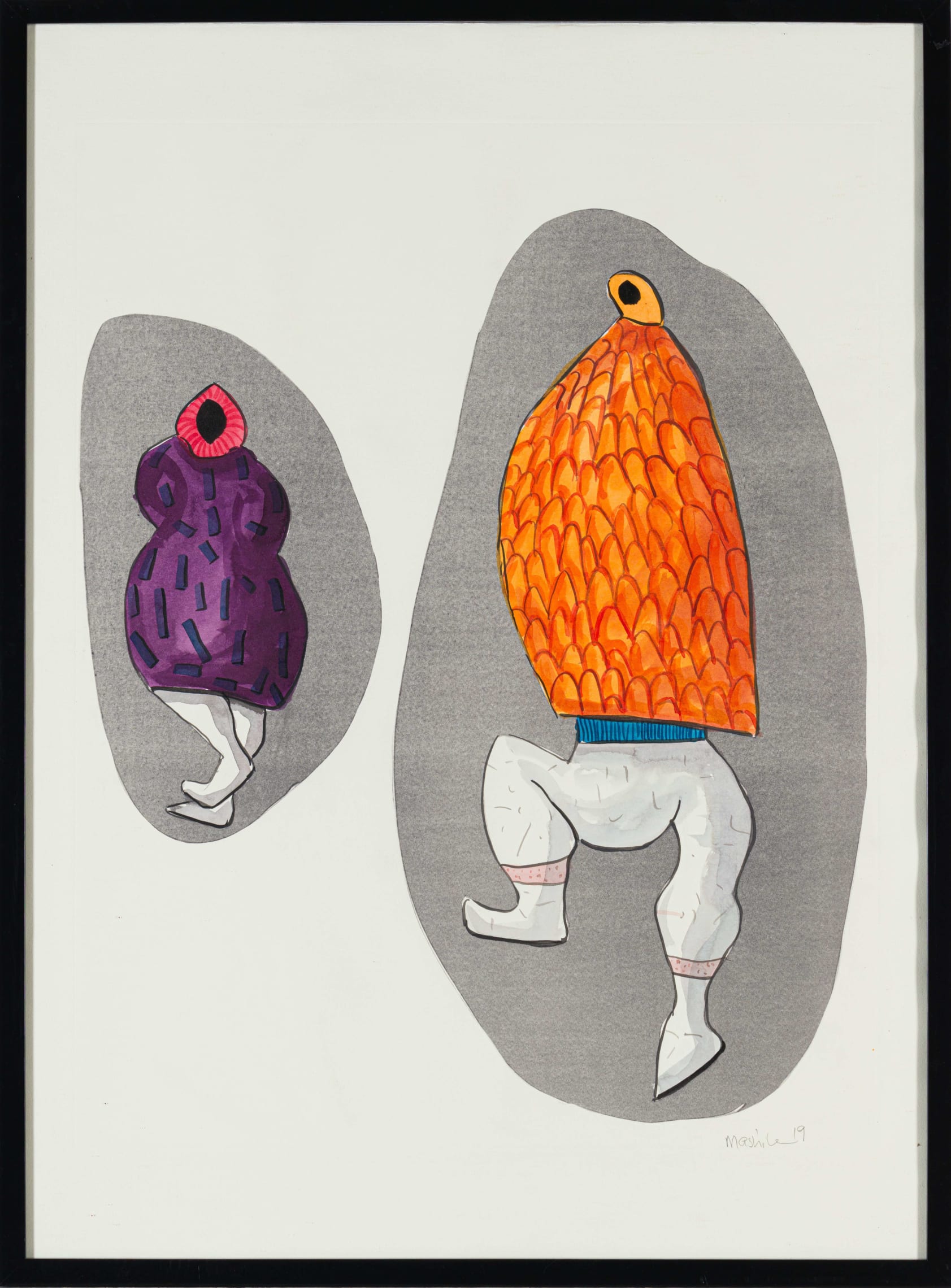 Two Figures, Purple and Orange by Colbert Mashile | Strauss & Co