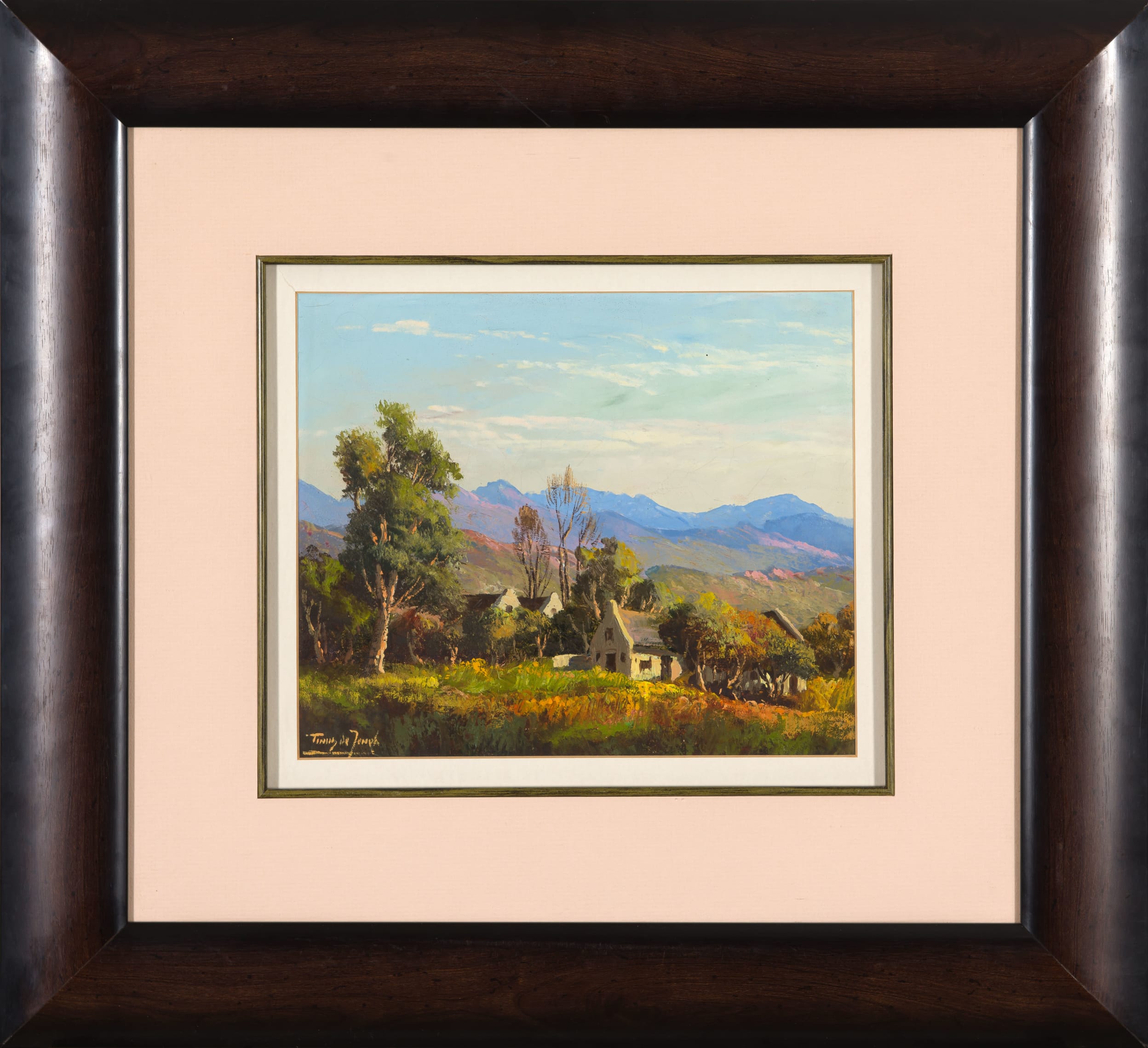 Cottages with Distant Mountains by Tinus de Jongh | Strauss & Co