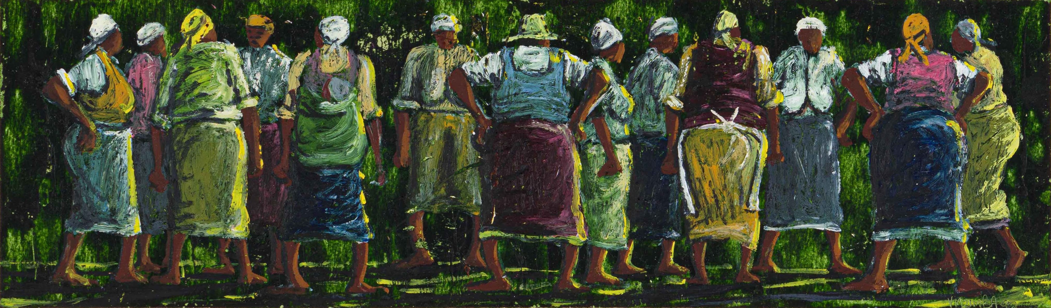 Group of Women, two by Group of Men by Velaphi (George) Mzimba ...