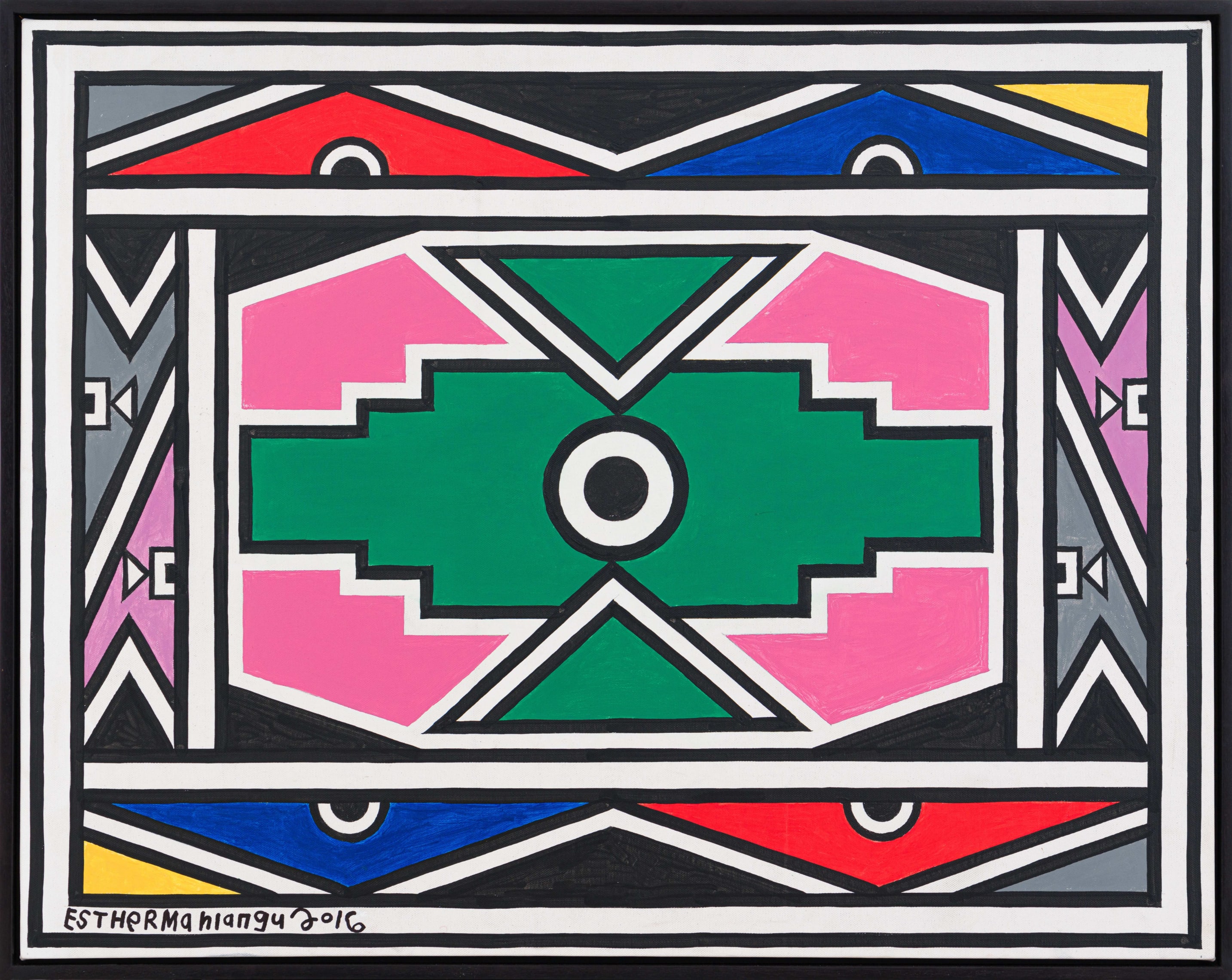 Untitled (Green Central Motif) by Esther Mahlangu | Strauss & Co