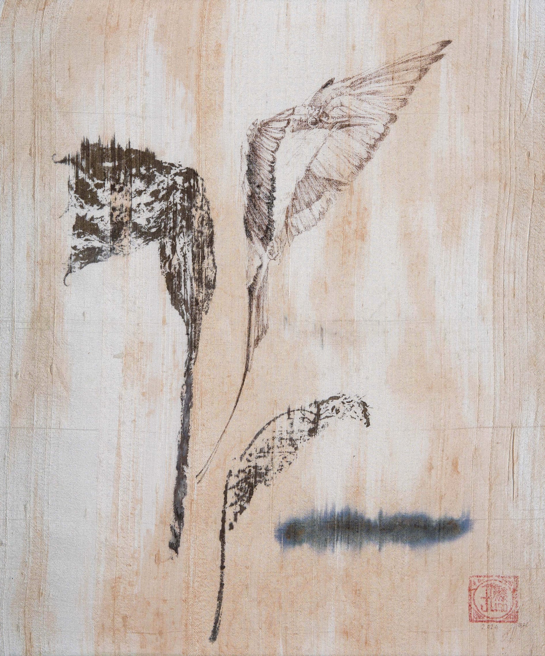 A Silk Song Stain, triptych by Jeanne Hugo | Strauss & Co