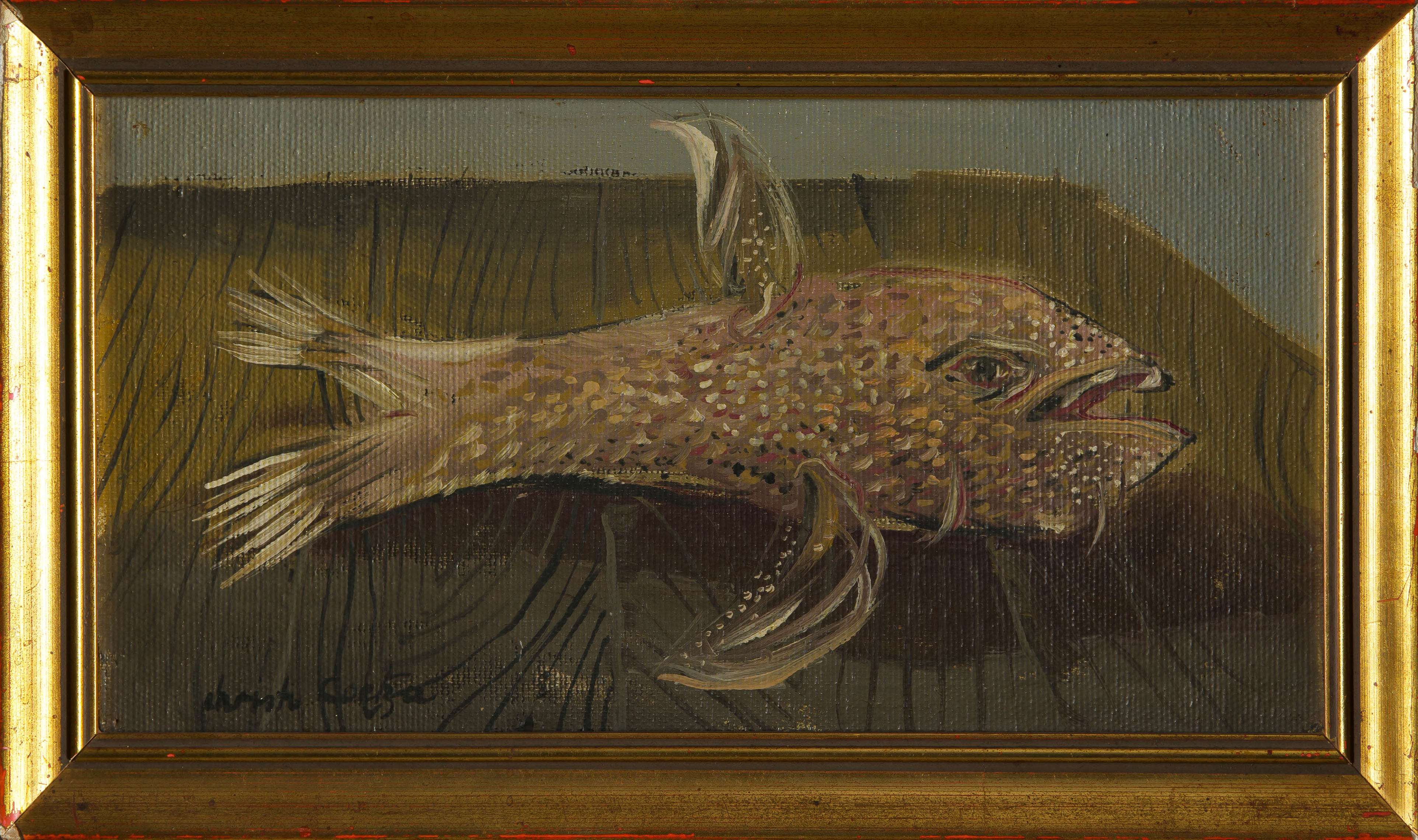 Monster Fish, Still Life on a Wooden Table No 15, two by Pink and Grey ...
