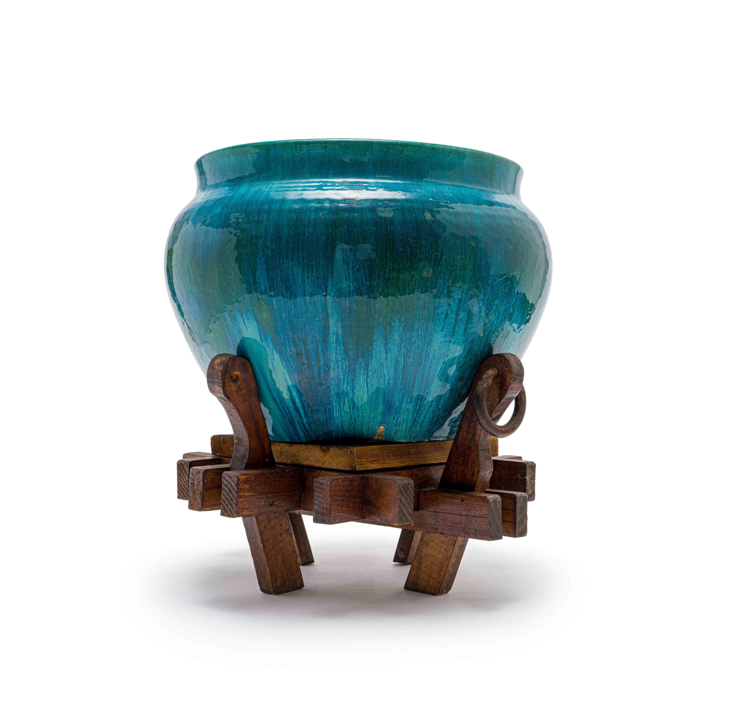 Large jardinière-on-stand by Linn Ware/Ceramic Studio | Strauss & Co