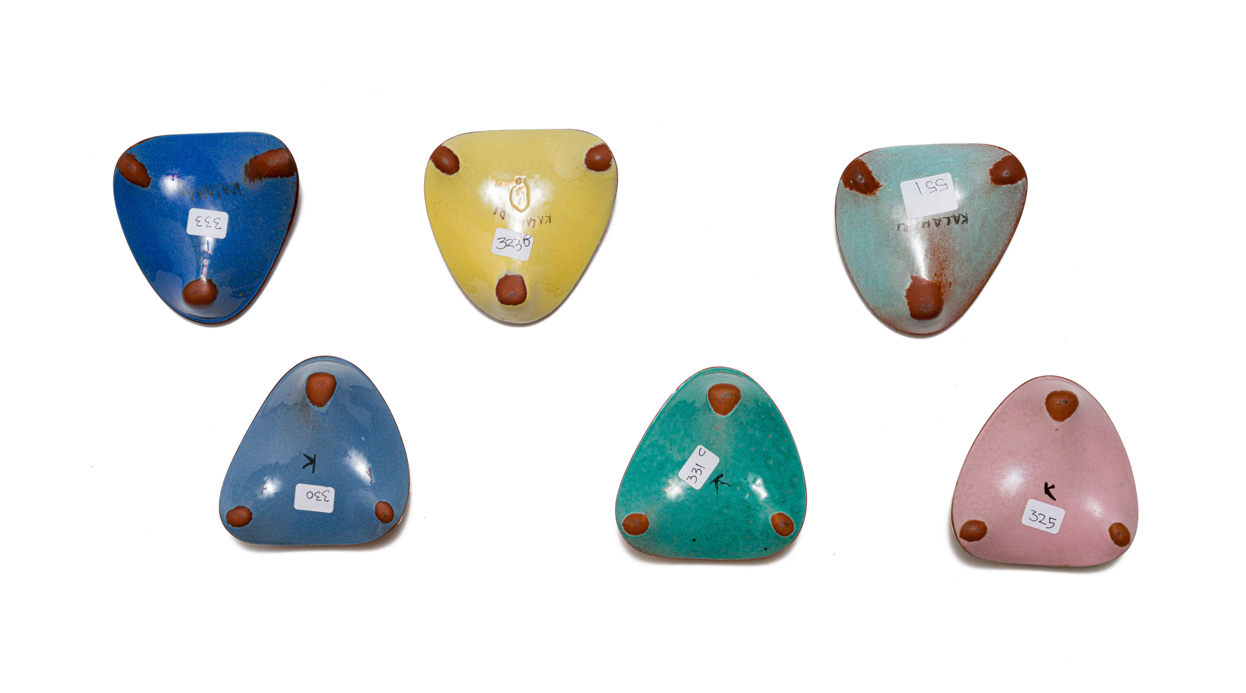 Set of three-footed organic form egg cups, six by Kalahari Studio ...