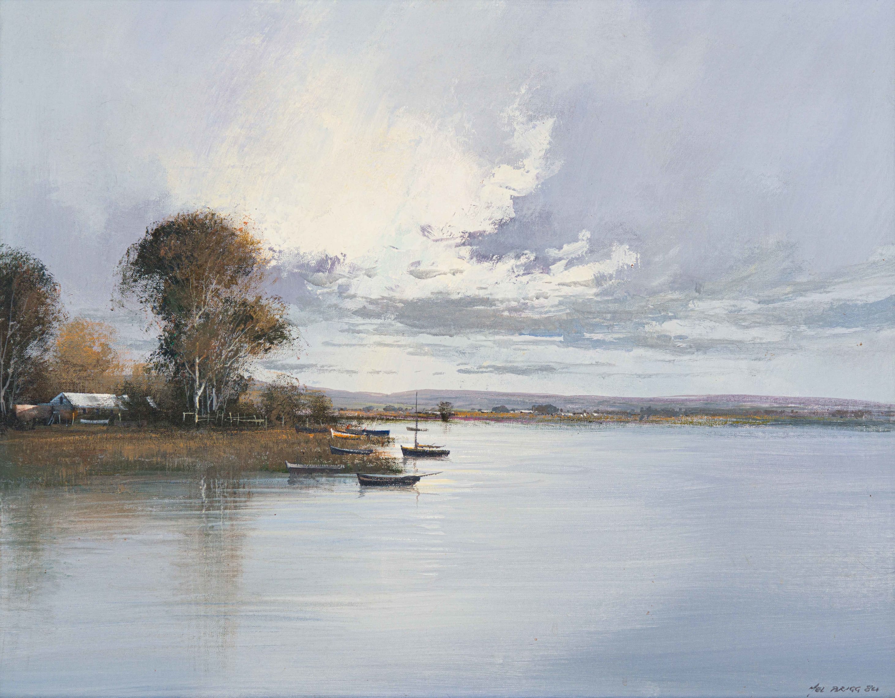 Landscape with River and Boats by Mel Brigg | Strauss & Co