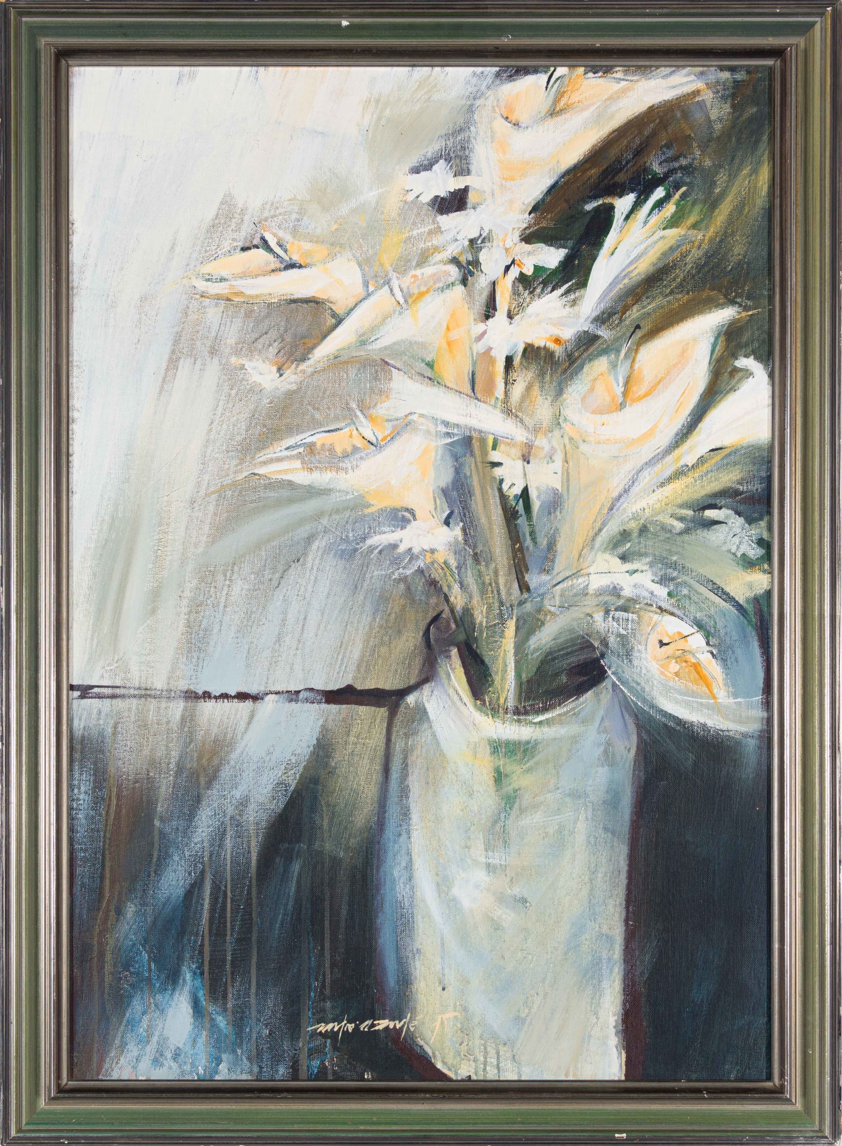 Still Life with Flowers in a Landscape by André Naudé | Strauss & Co