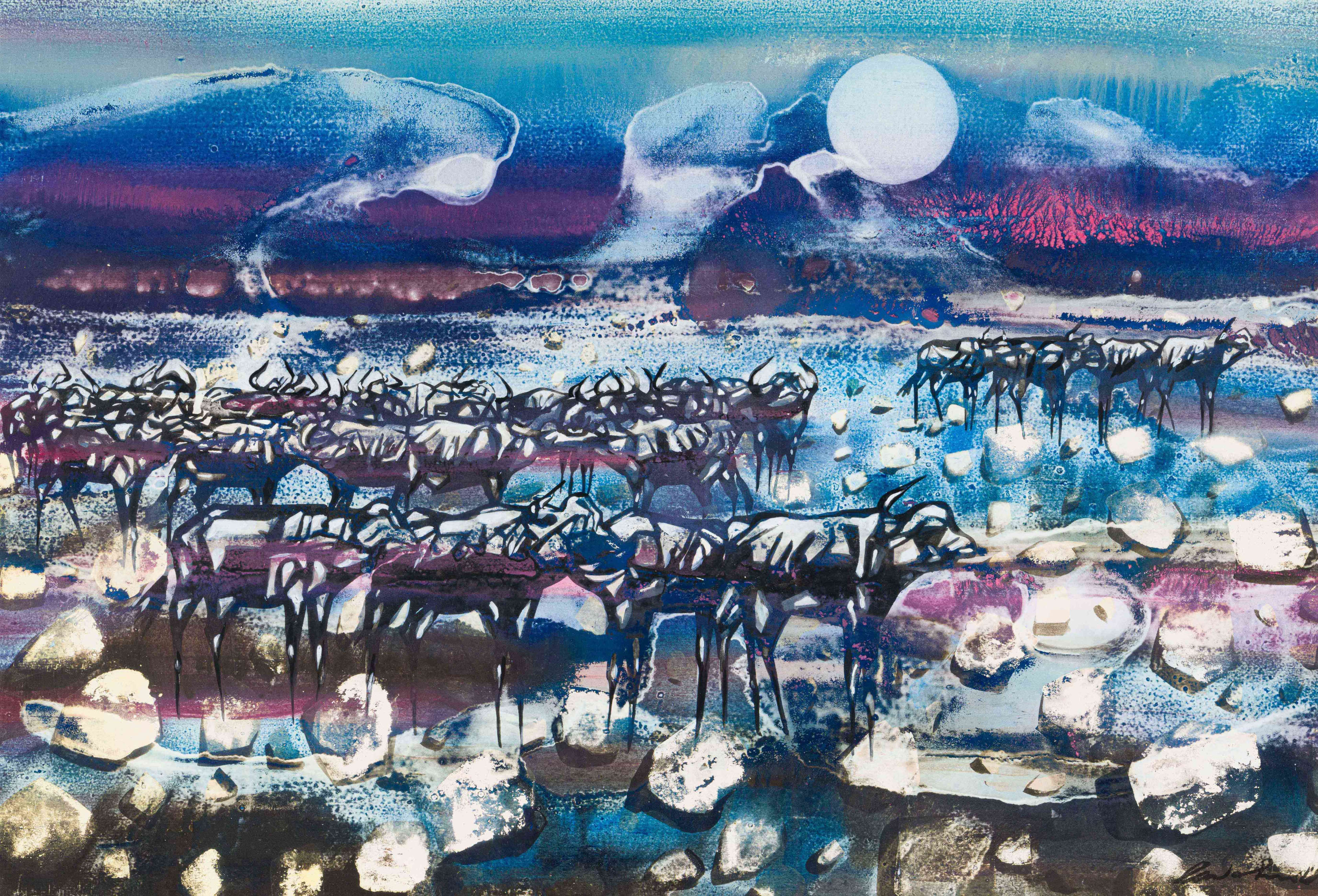 Landscape with Wildebeeste by Gordon Vorster | Strauss & Co