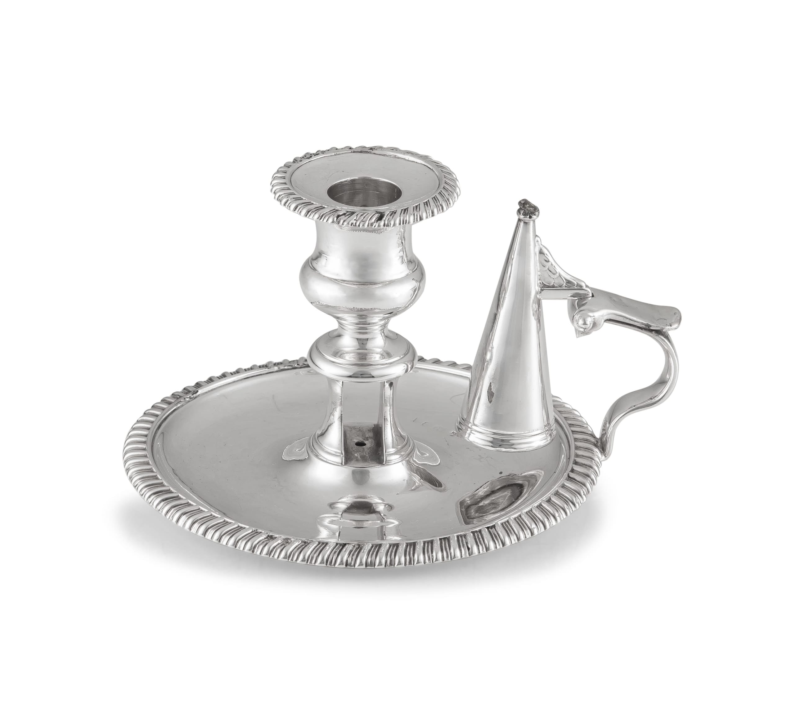 A William IV silver candle holder, Creswick & Co, Sheffield, 1836 ...
