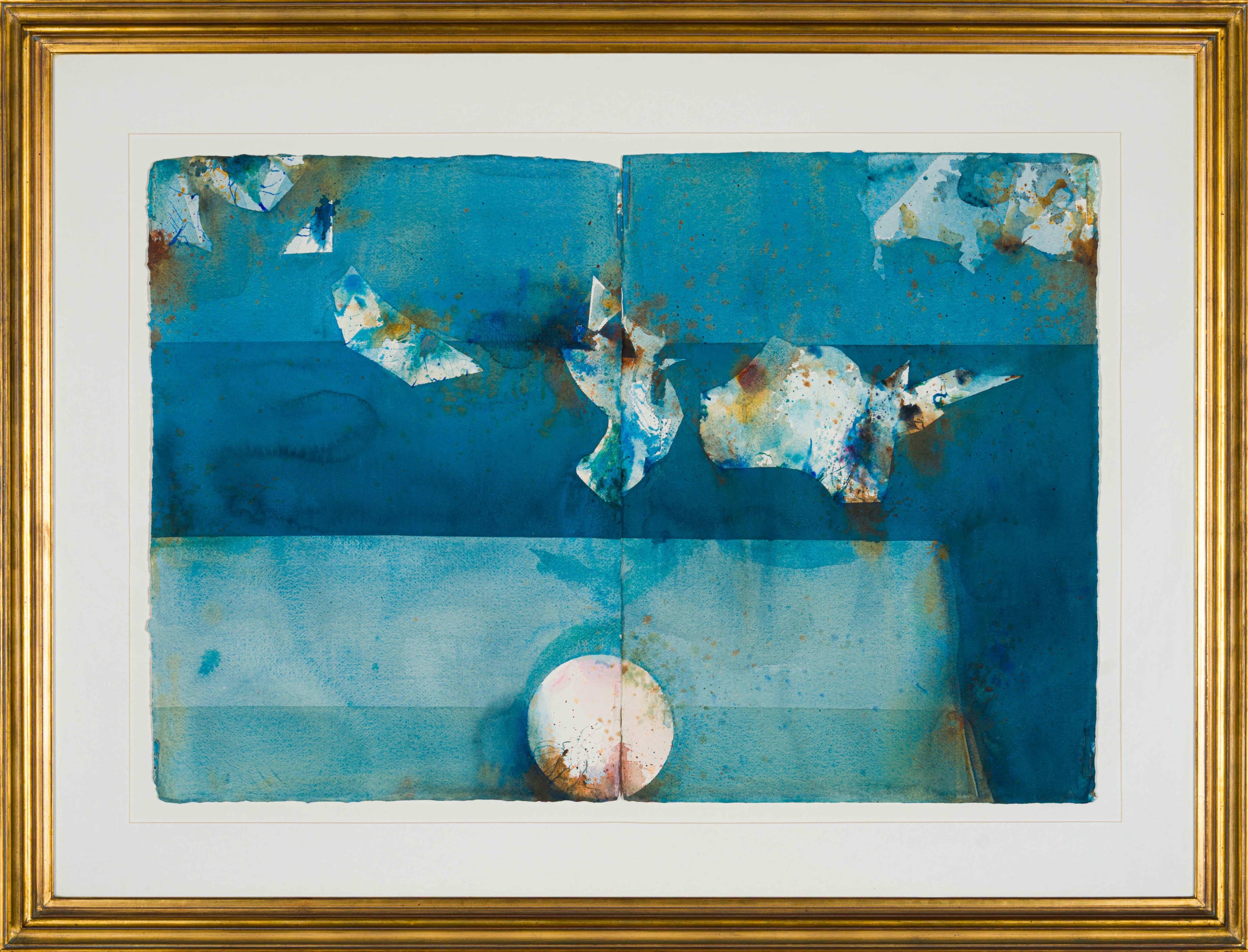Abstract Composition in Blue and Yellow, diptych by Louis van Heerden ...