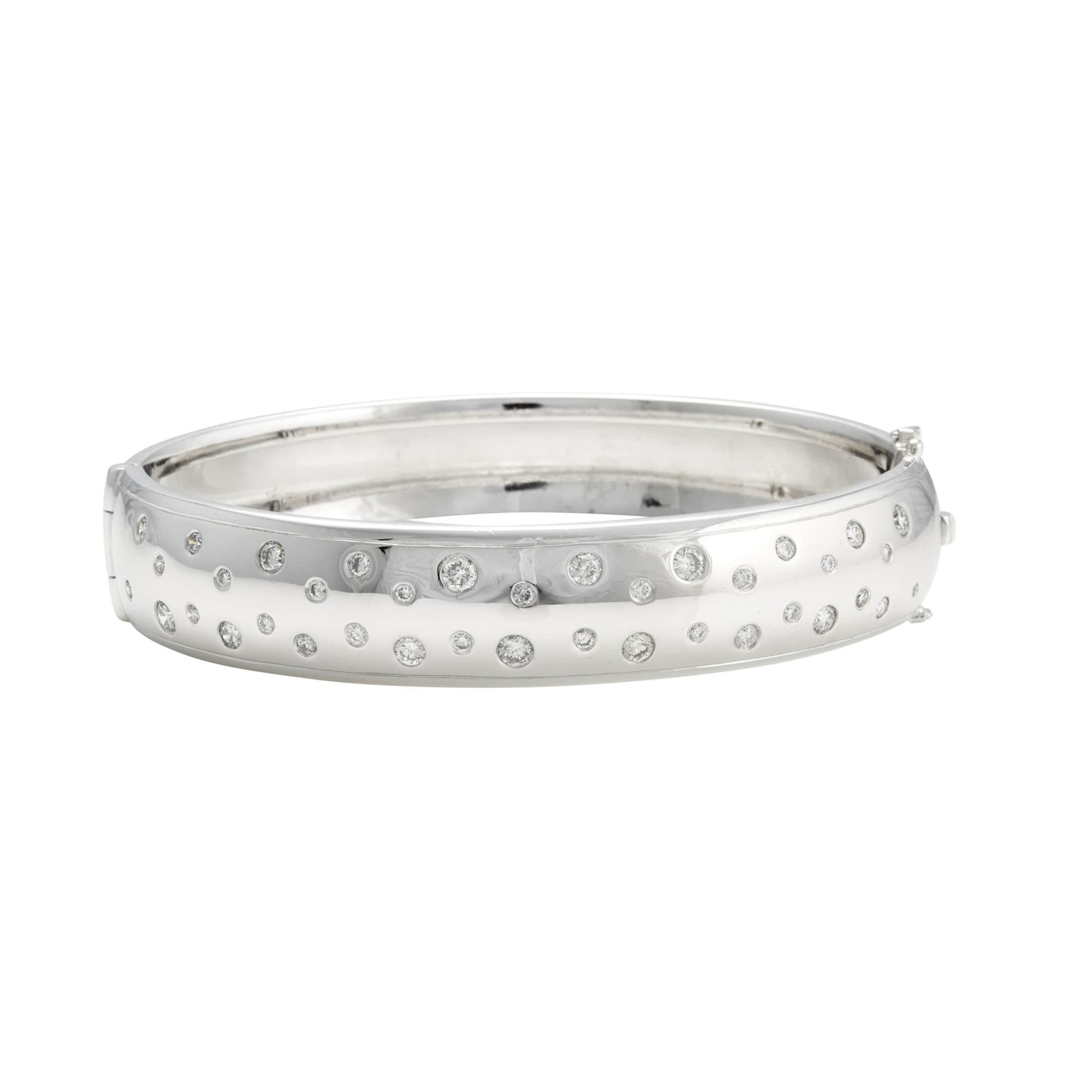 Diamond hinge bangle 38 flush-set round brilliant-cut diamonds weighing ...