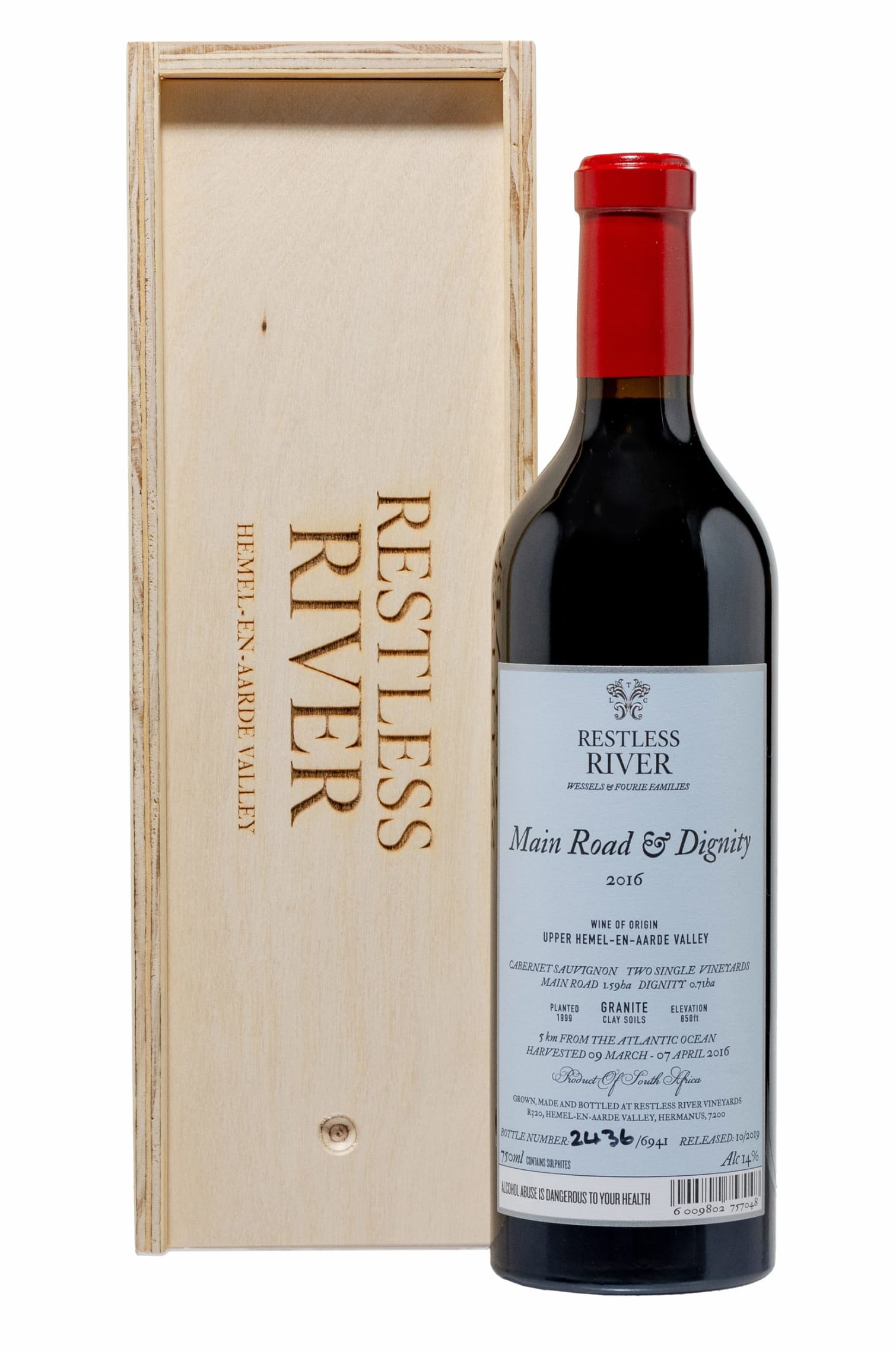 2016 Main Road & Dignity Cabernet Sauvignon 1 (1 x 1) 750ml by Restless River | Strauss & Co