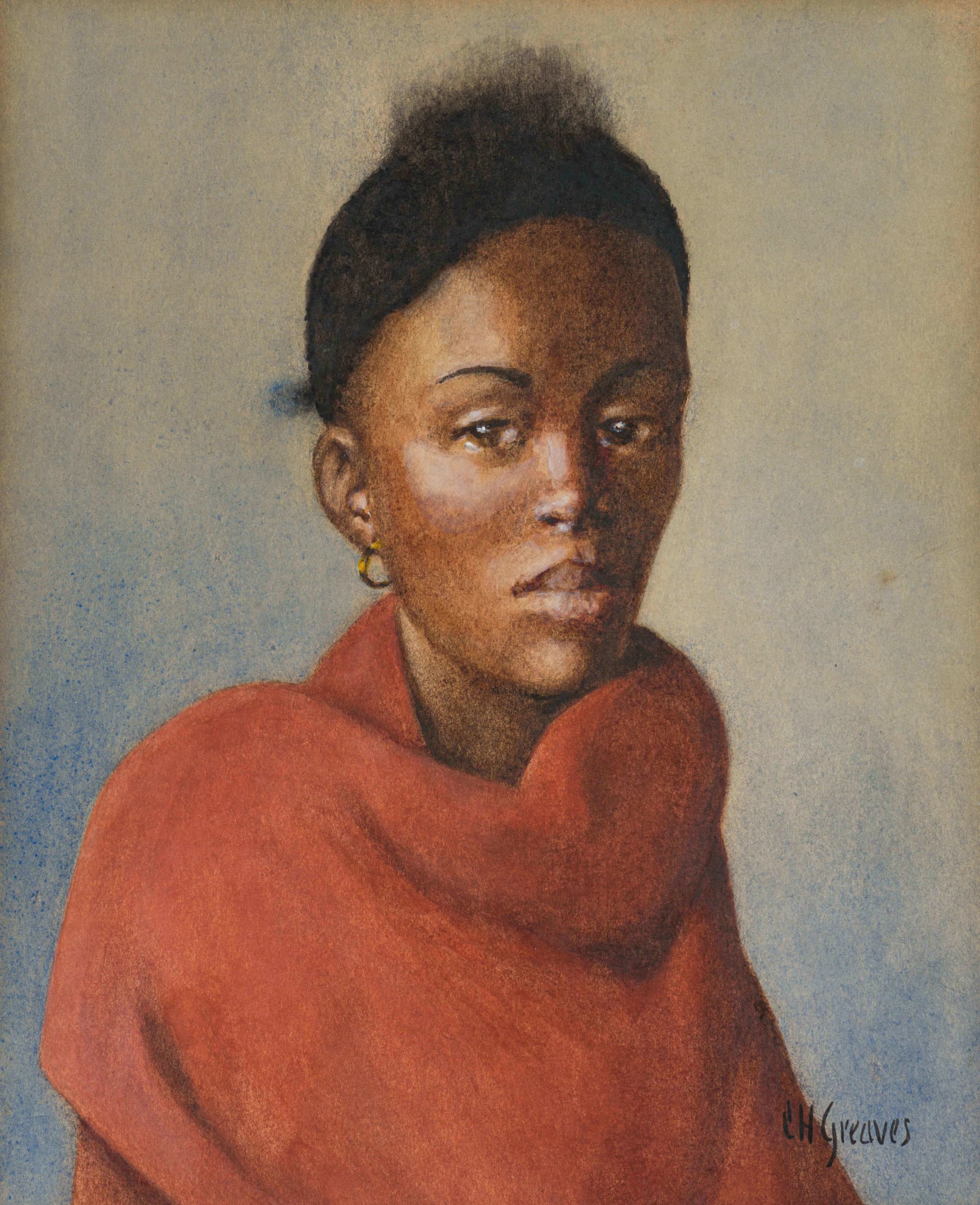 Profile of a Woman with a Pipe, three by Portrait of a Woman in Red Hat ...