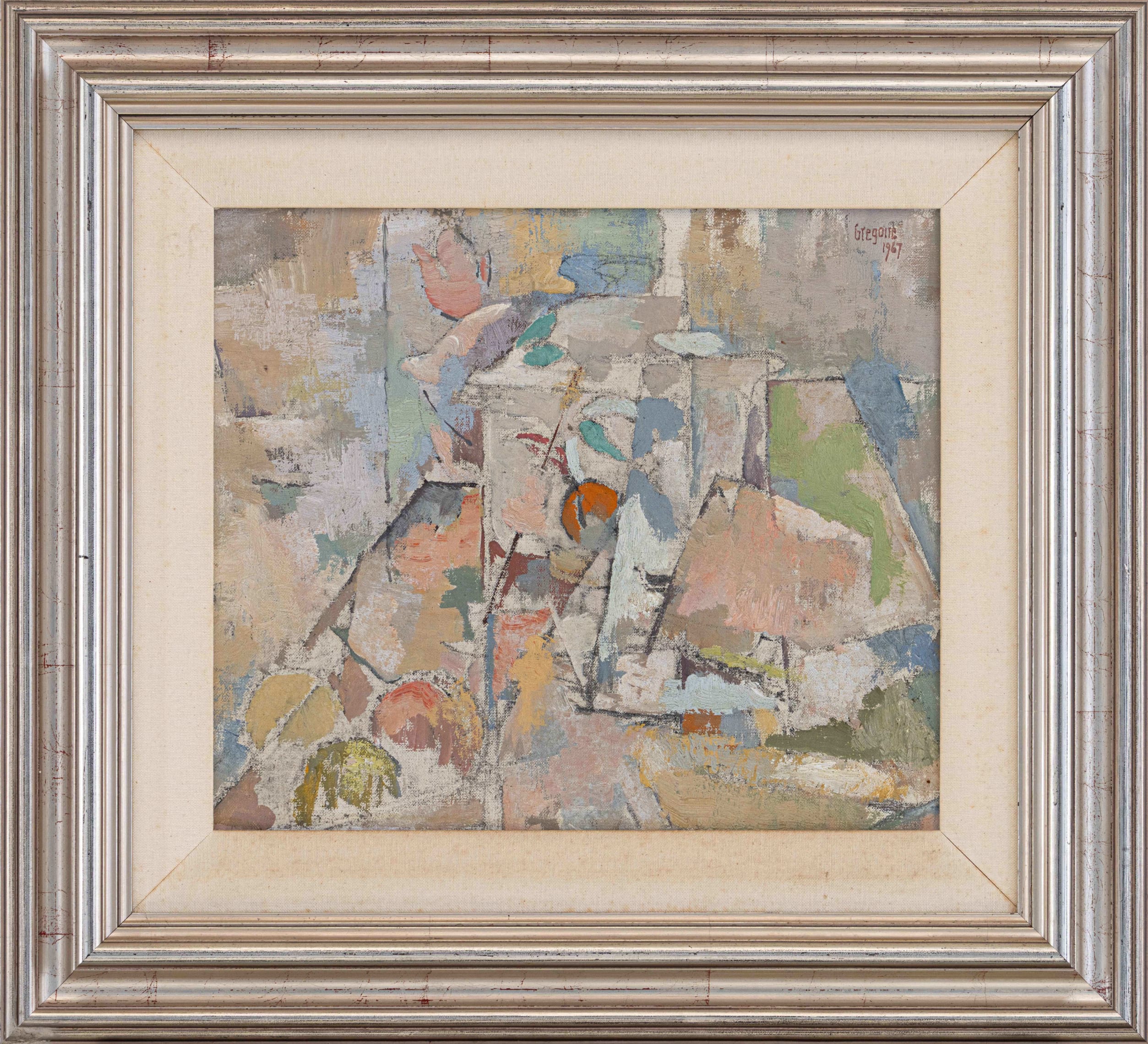 Abstraksie: Wit Beker and Vrugte (Abstract: White Jug and Fruit) by ...