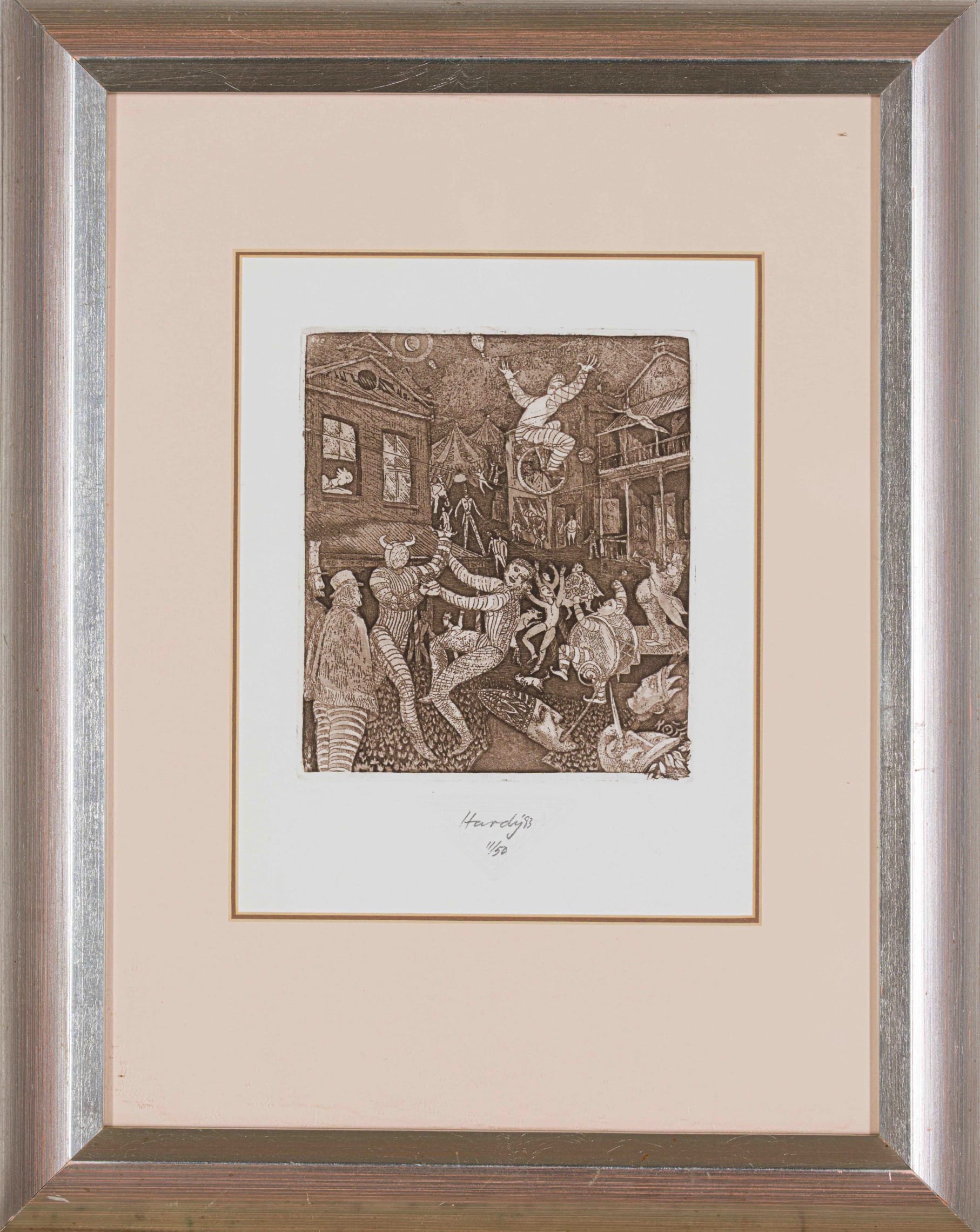 Street Scene with Circus Figures by Hardy Botha | Strauss & Co
