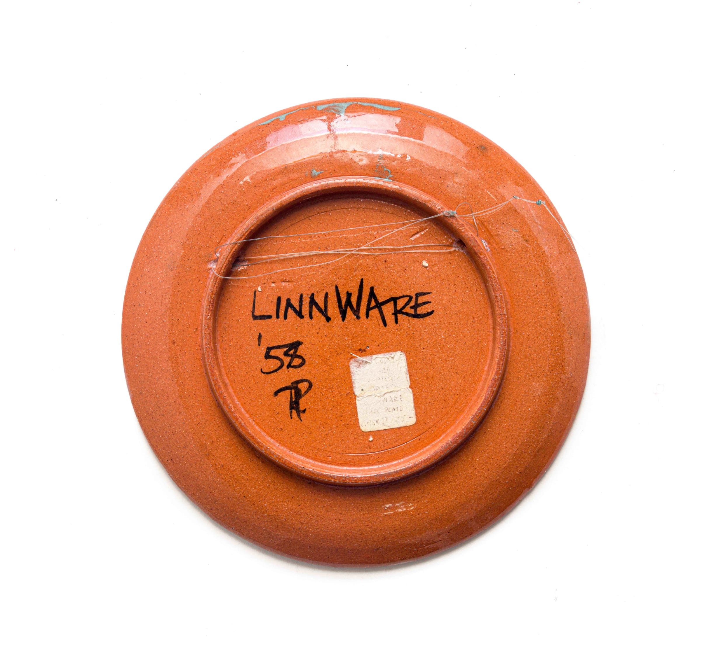 Plate, painted with bird and 'Elli' by Linn Ware | Strauss & Co