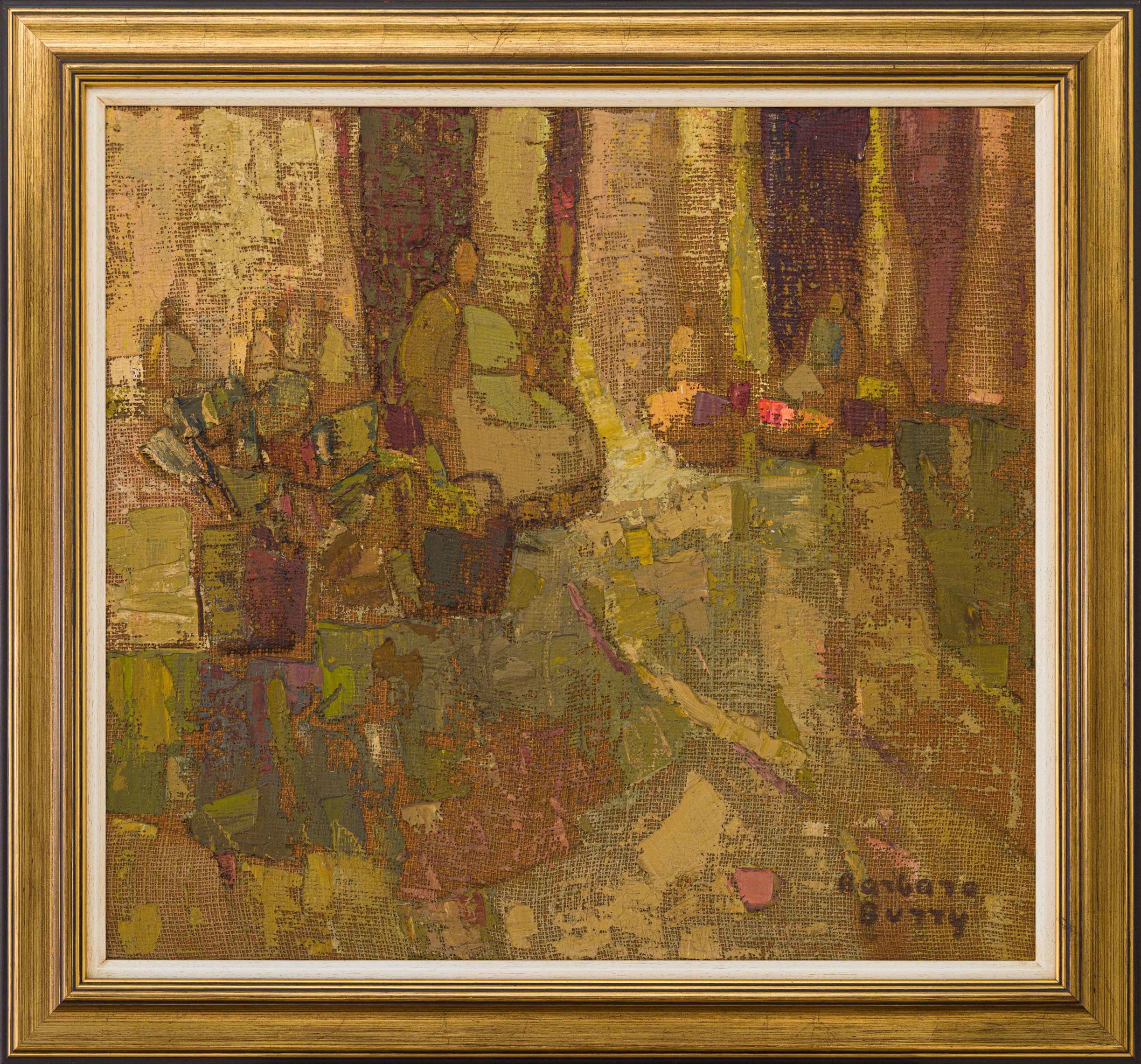 Abstract in Green and Ochre by Barbara Grace Burry | Strauss & Co