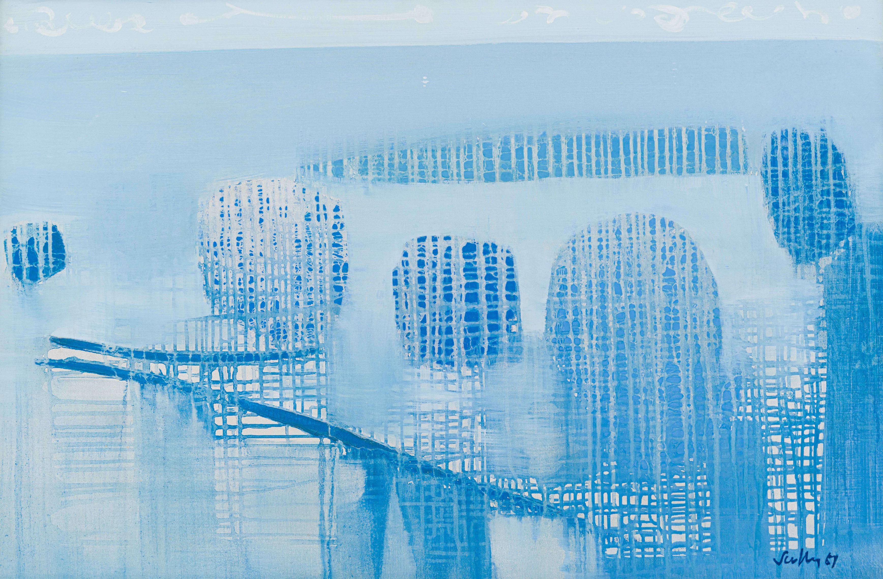 Blue Abstract by Larry Scully | Strauss & Co