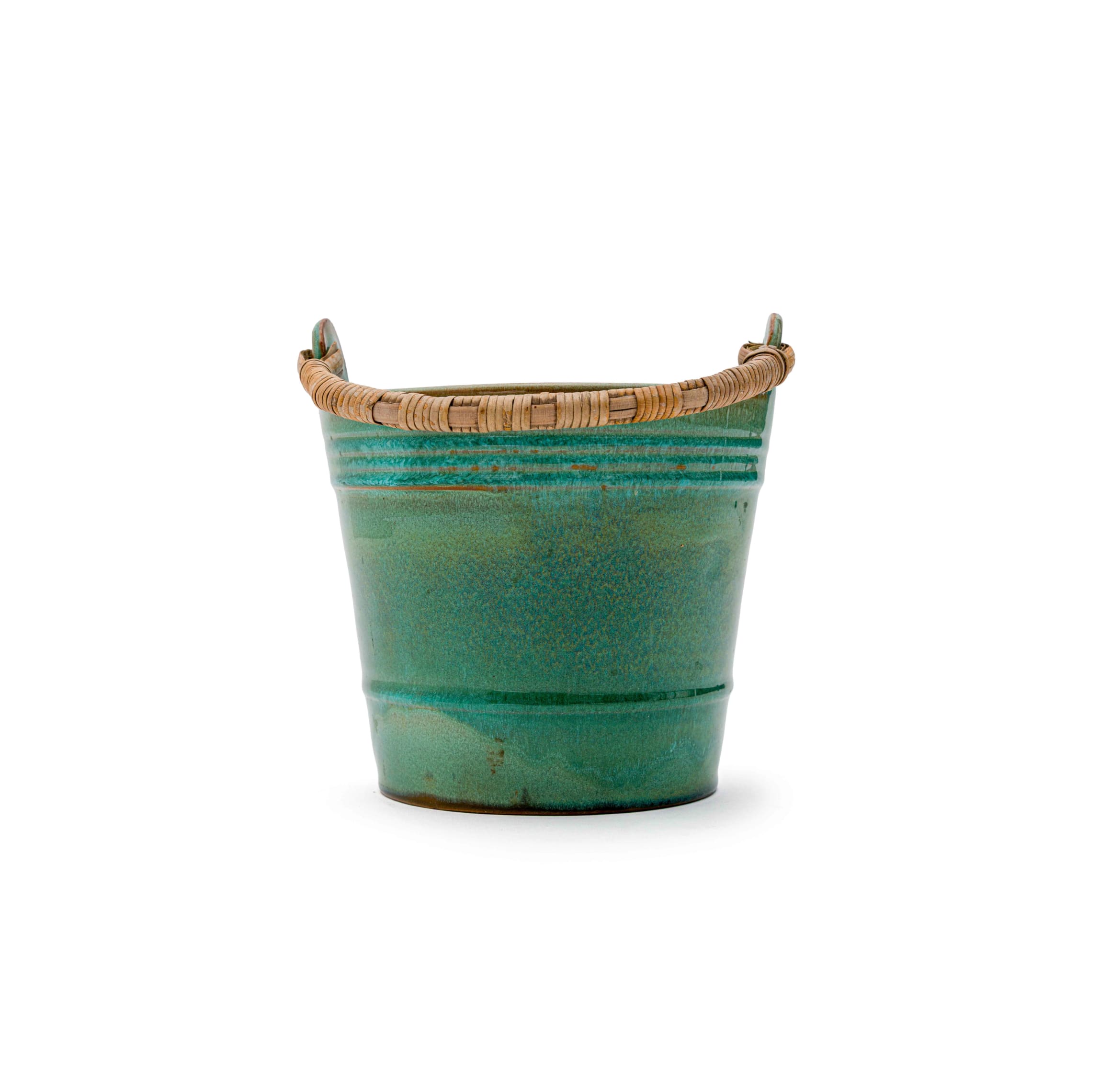 Bucket with cane handle by Linn Ware/Ceramic Studio | Strauss & Co