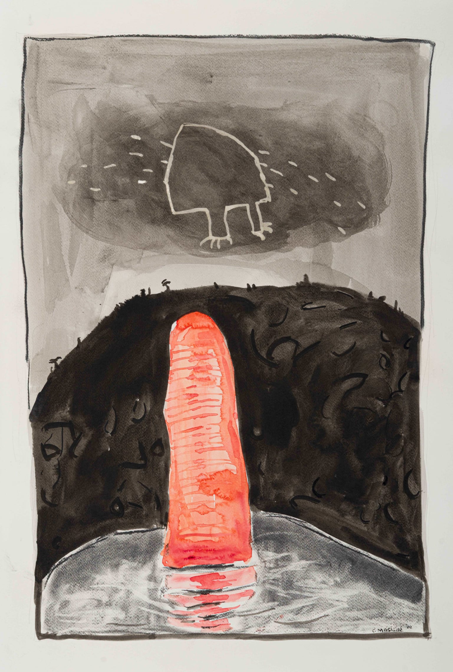 Abstract Landscape with Red Totem by Colbert Mashile | Strauss & Co