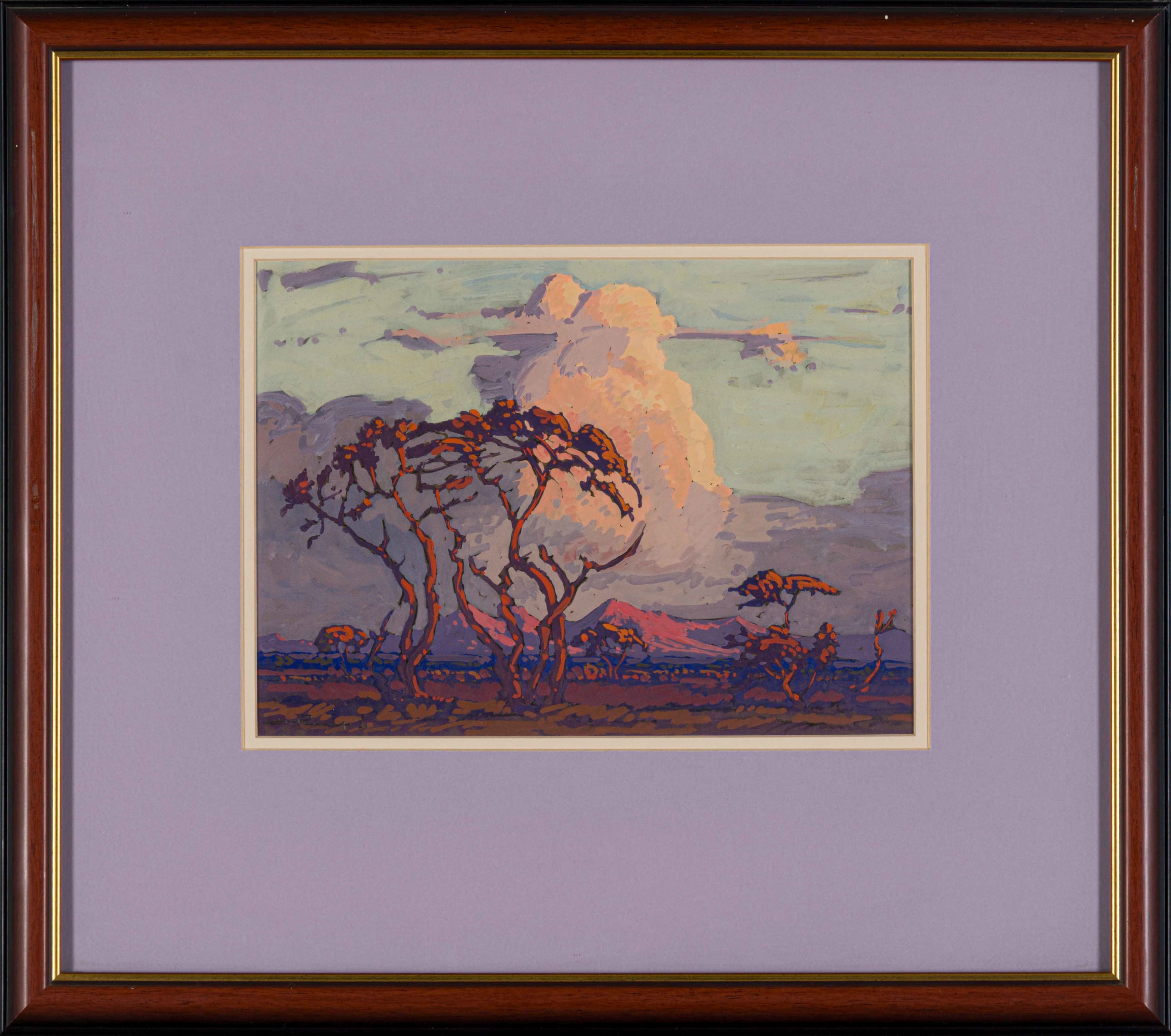 Landscape with Thorn Trees and Distant Mountains by Jacob Hendrik ...