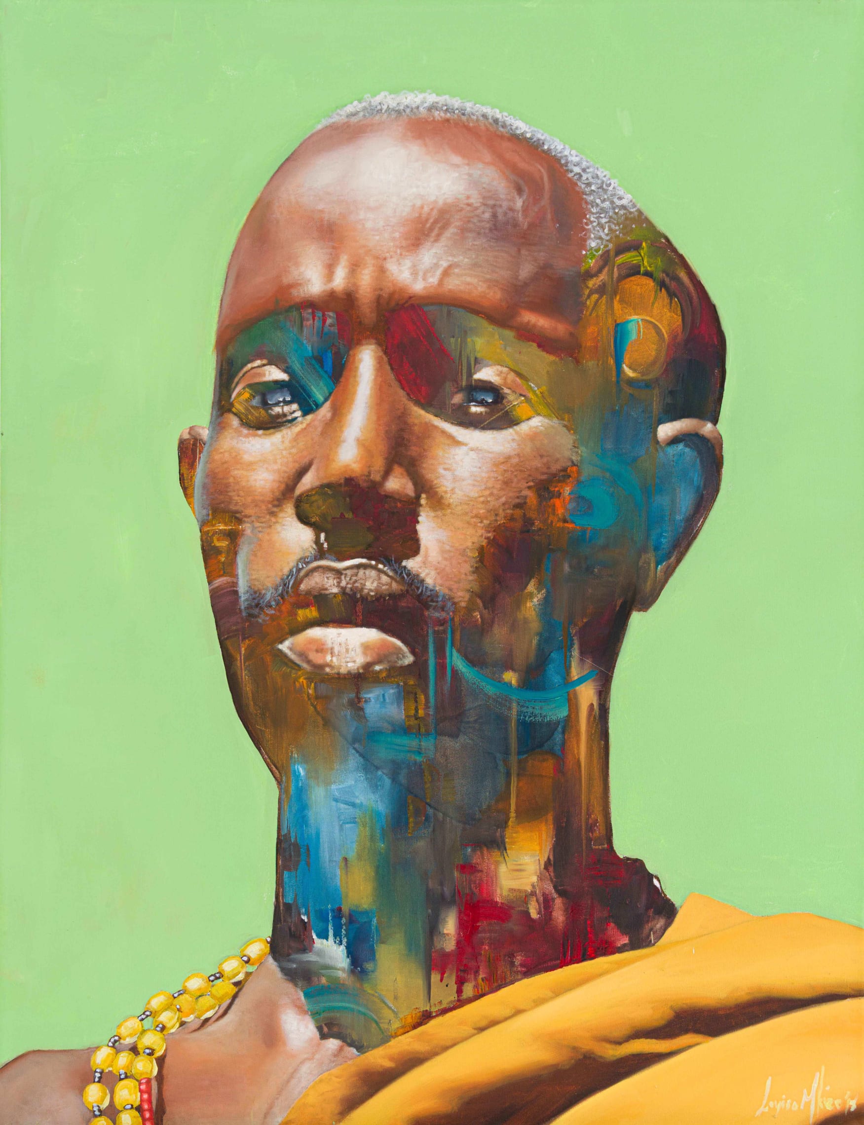 Portrait of a Man with Green by Loyiso Mkize | Strauss & Co
