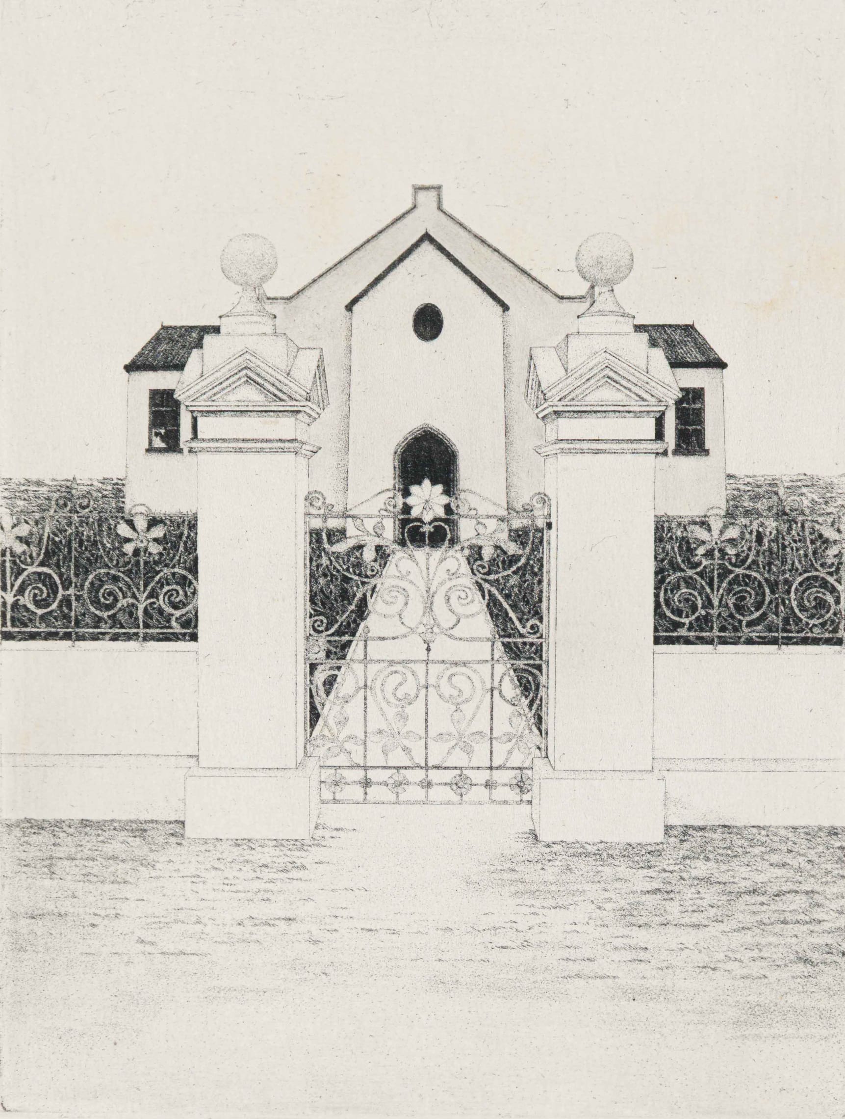 House Façade with Wrought Iron Gate by Pippa Skotnes | Strauss & Co